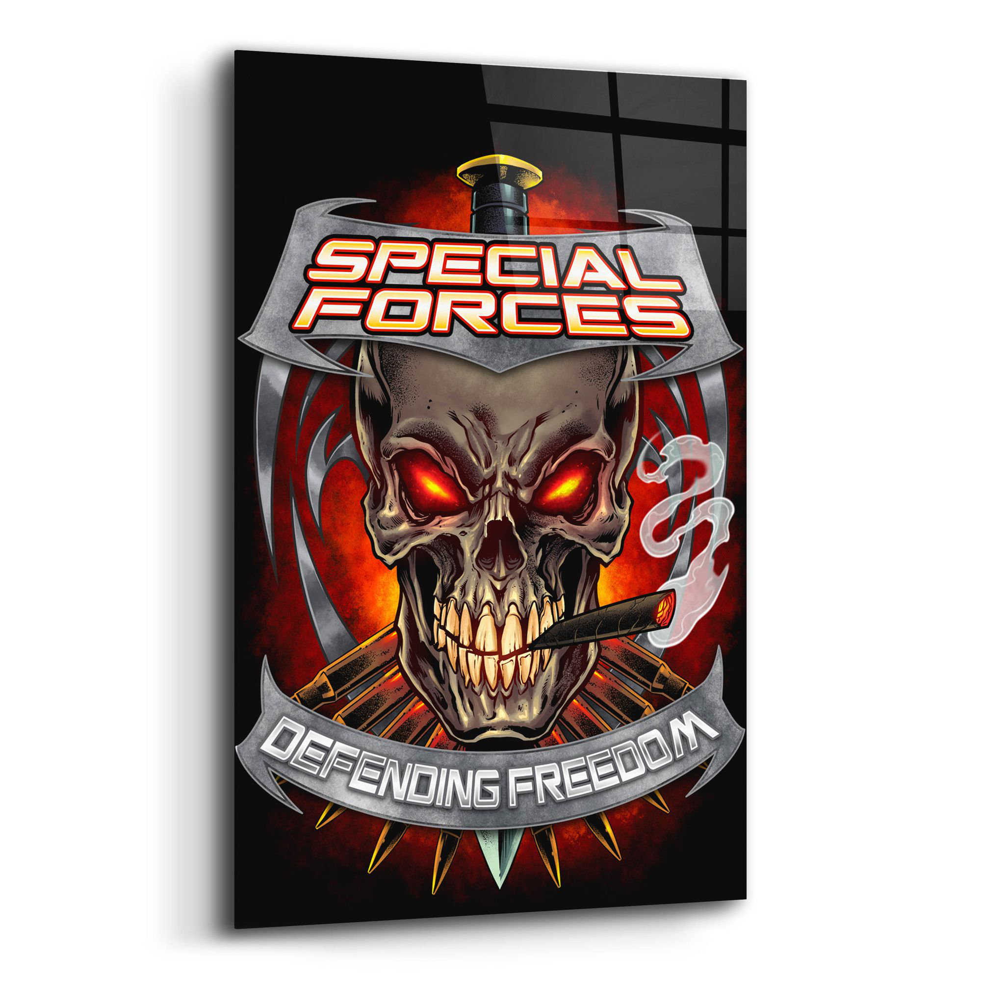 Trinx Skull And Bullets Crest On Plastic / Acrylic by Flyland Designs ...