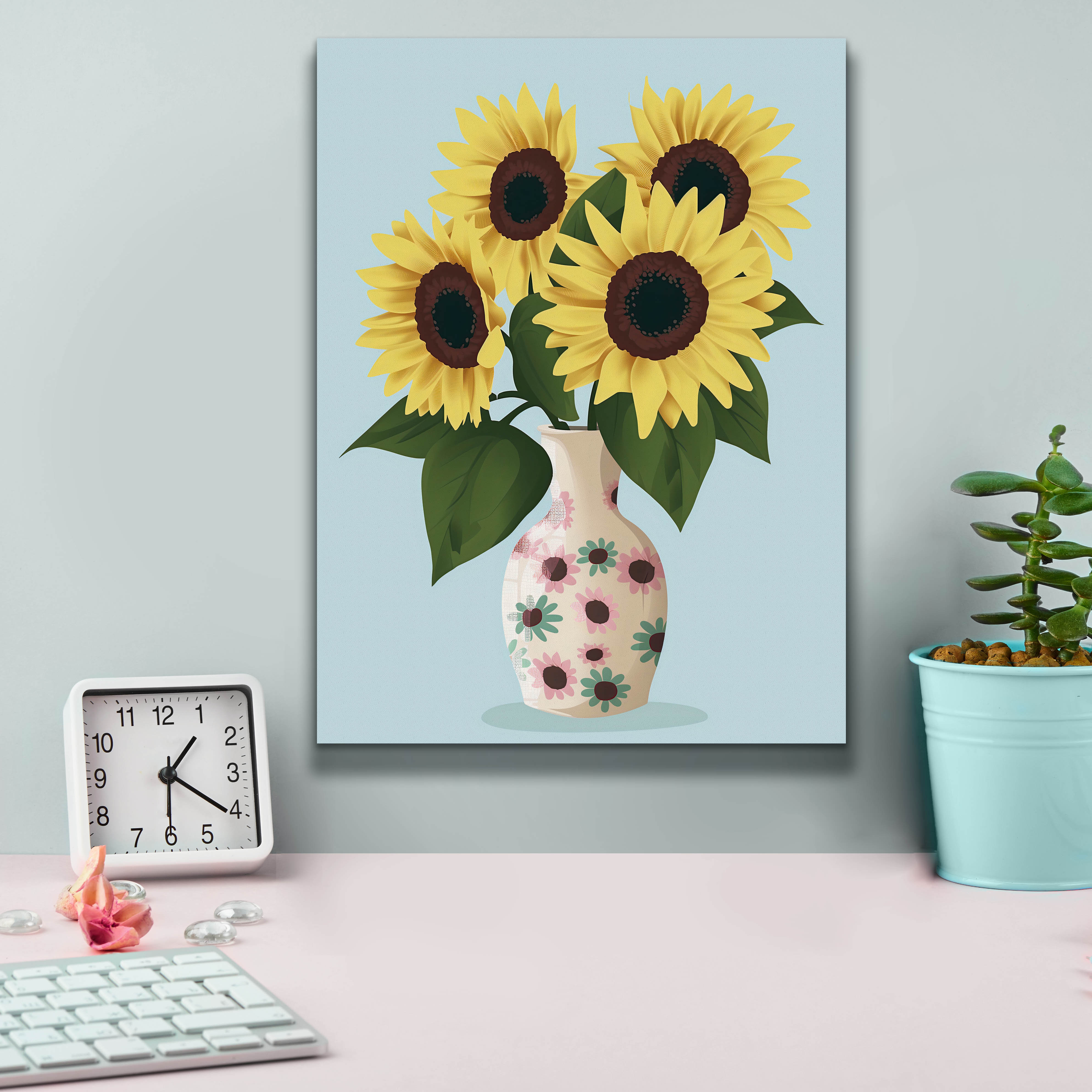 Epic Graffiti 'Vase Of Sunflowers' by Andreas Magnusson Canvas Wall Art ...