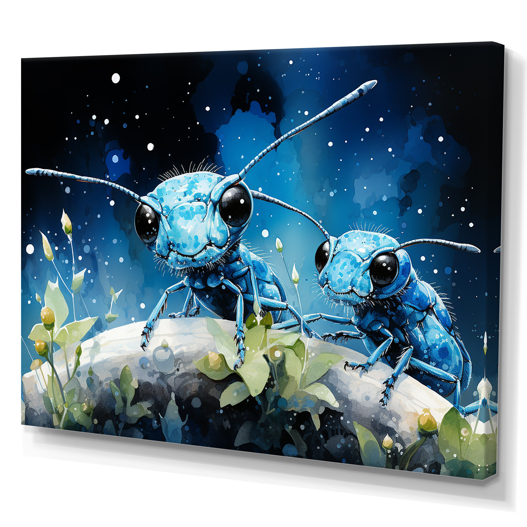 Design Art Enchanted Minions Blue Ants - Ant Canvas Print | Wayfair