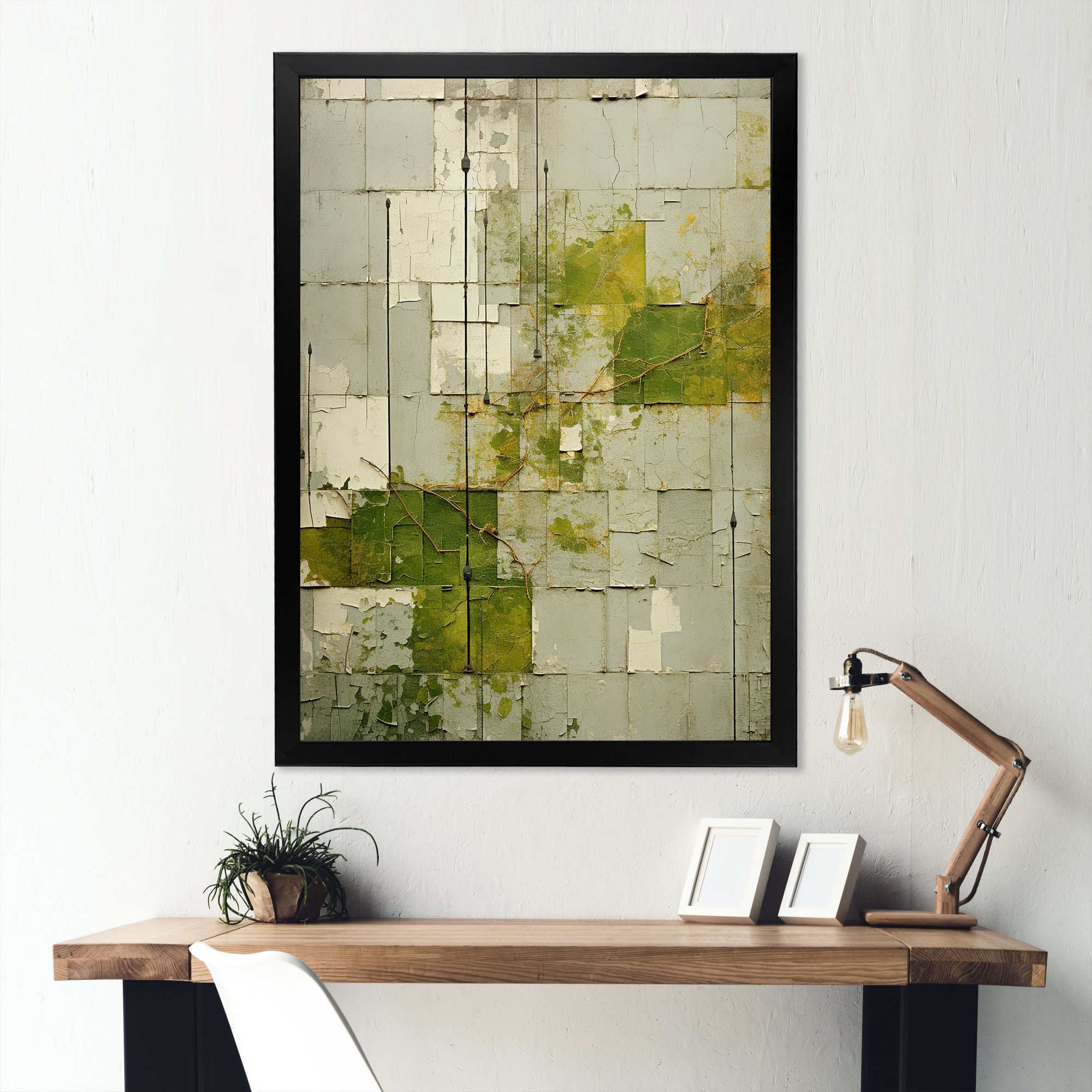 Ivy Bronx Green Eco Friendly Cubic Collage I - Abstract Wall Art | Wayfair