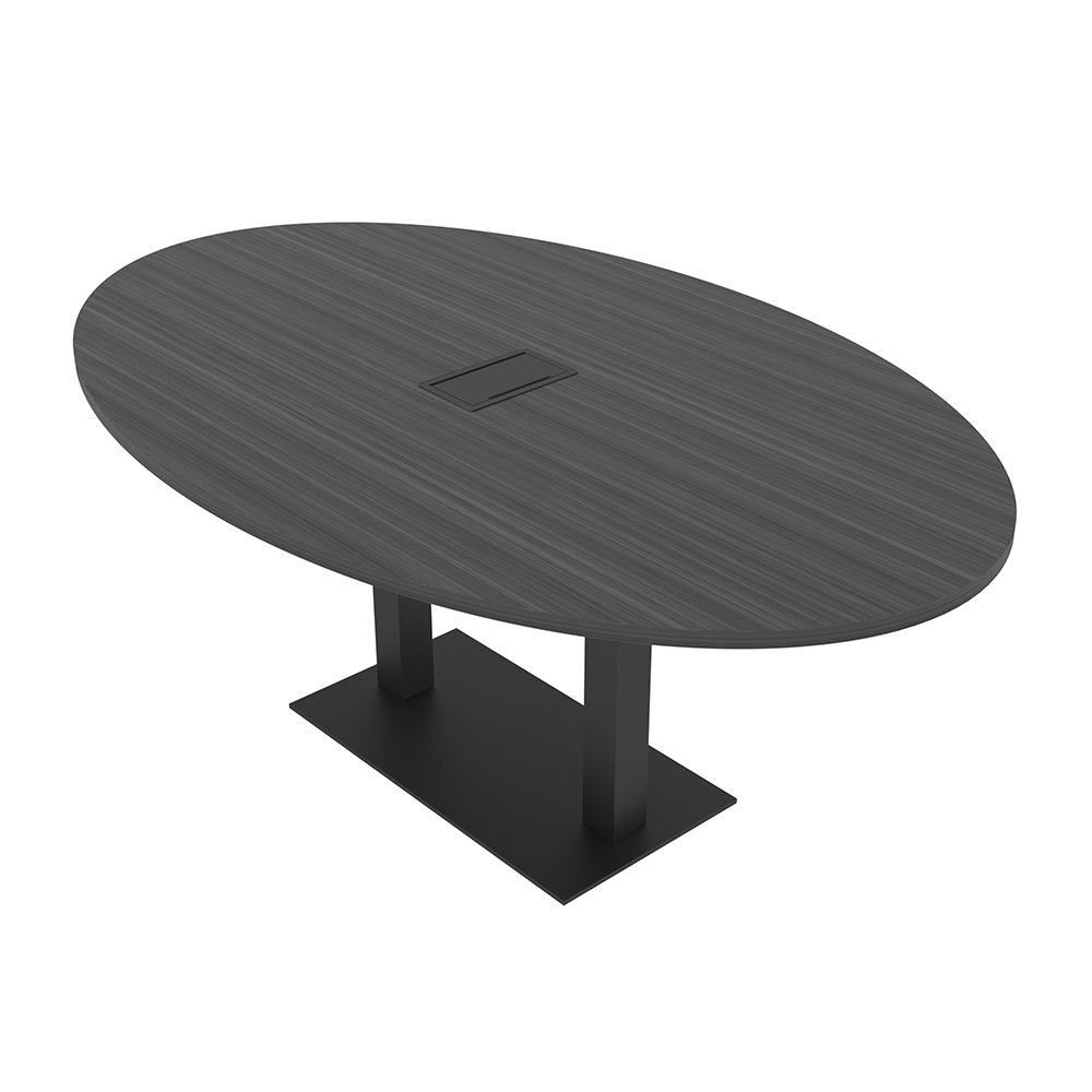 Inbox Zero 7' Oval Conference Room Table with Power and Data with ...