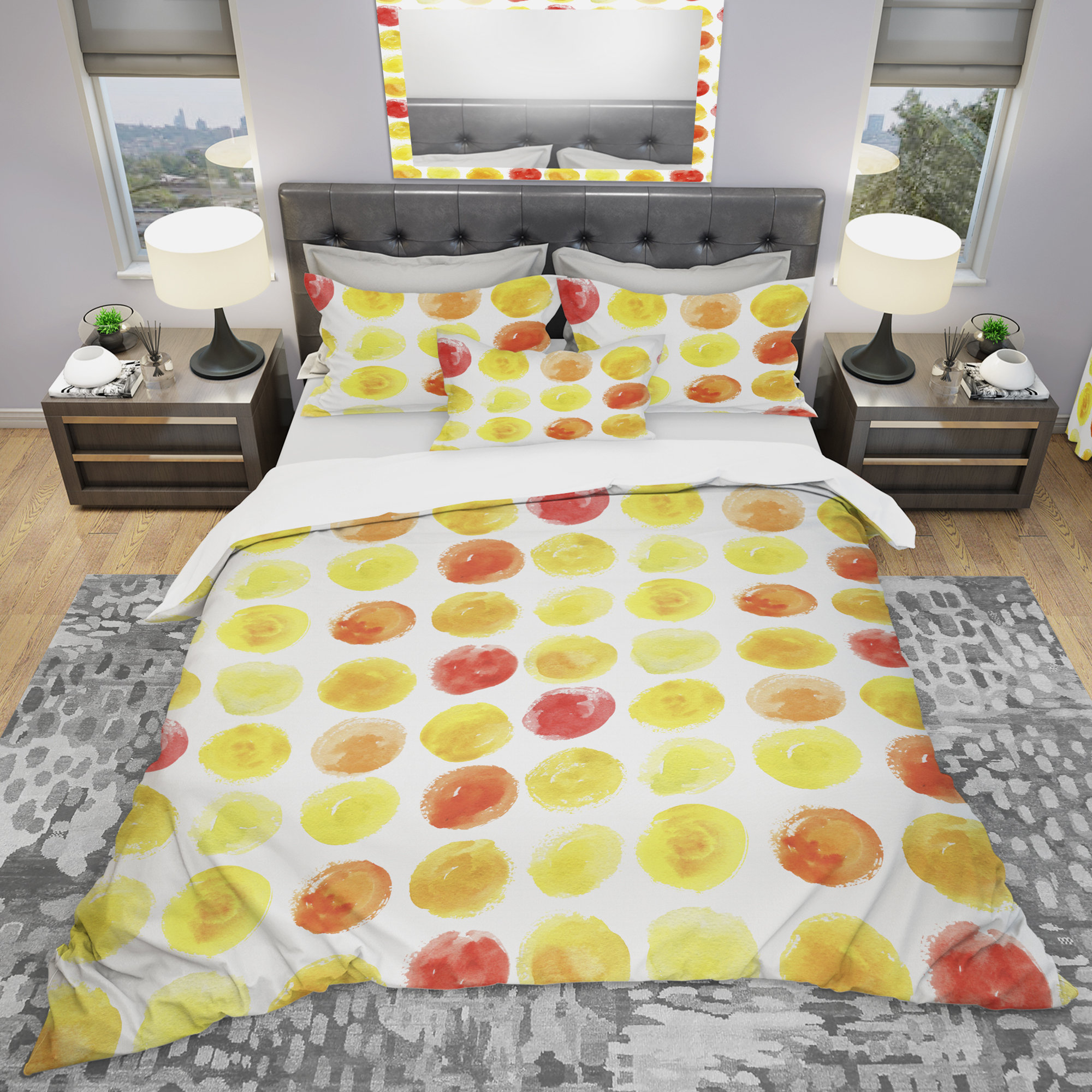Design Art Pattern with Watercolor Spots - Modern Abstract Duvet Cover ...