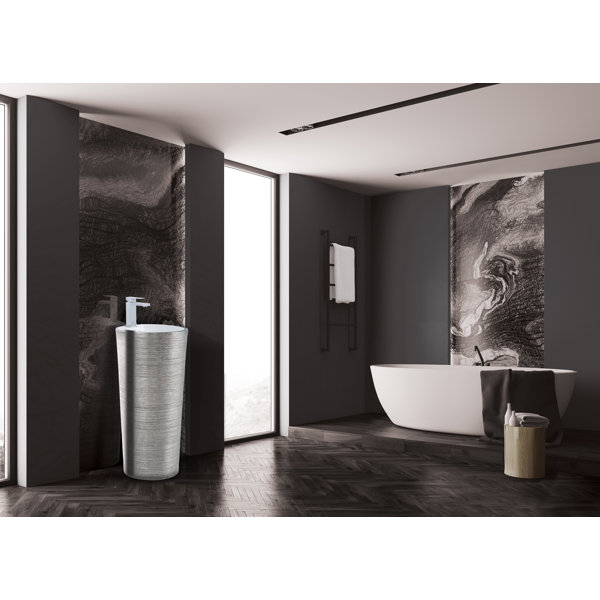 Fine Fixtures Vitreous China Pedestal Bathroom Sink with Overflow ...
