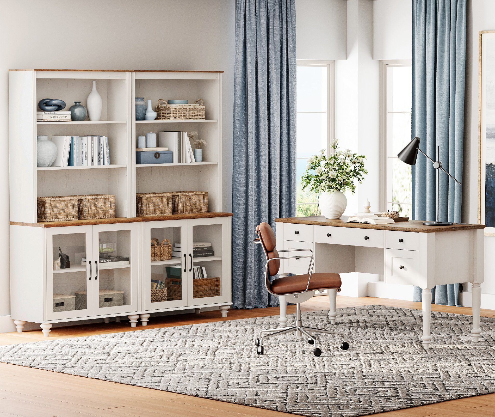 Ophelia & Co. 2 Piece Office Set, 56" Executive Desk & Set Of 2 ...