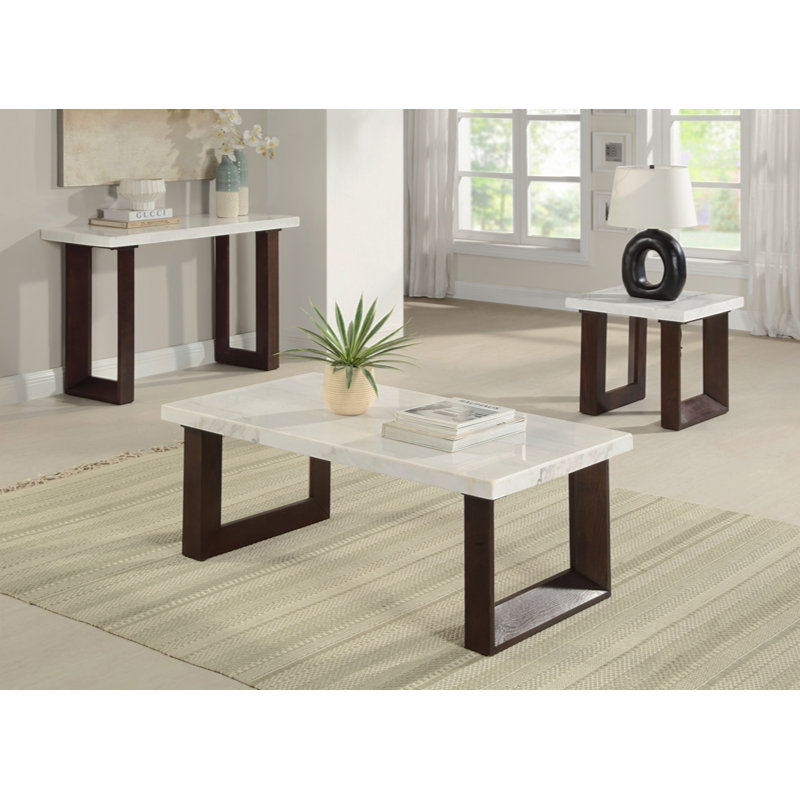Latitude Run® Edwyn Marble Top & Rectangular Coffee Table | Wayfair