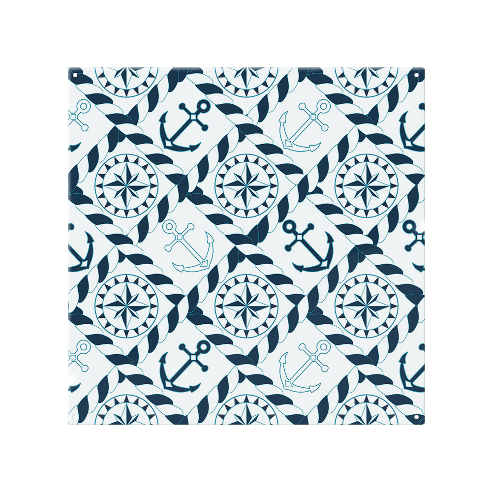 Ivy Bronx Blue Nautical Elements Splash Back | Wayfair.co.uk
