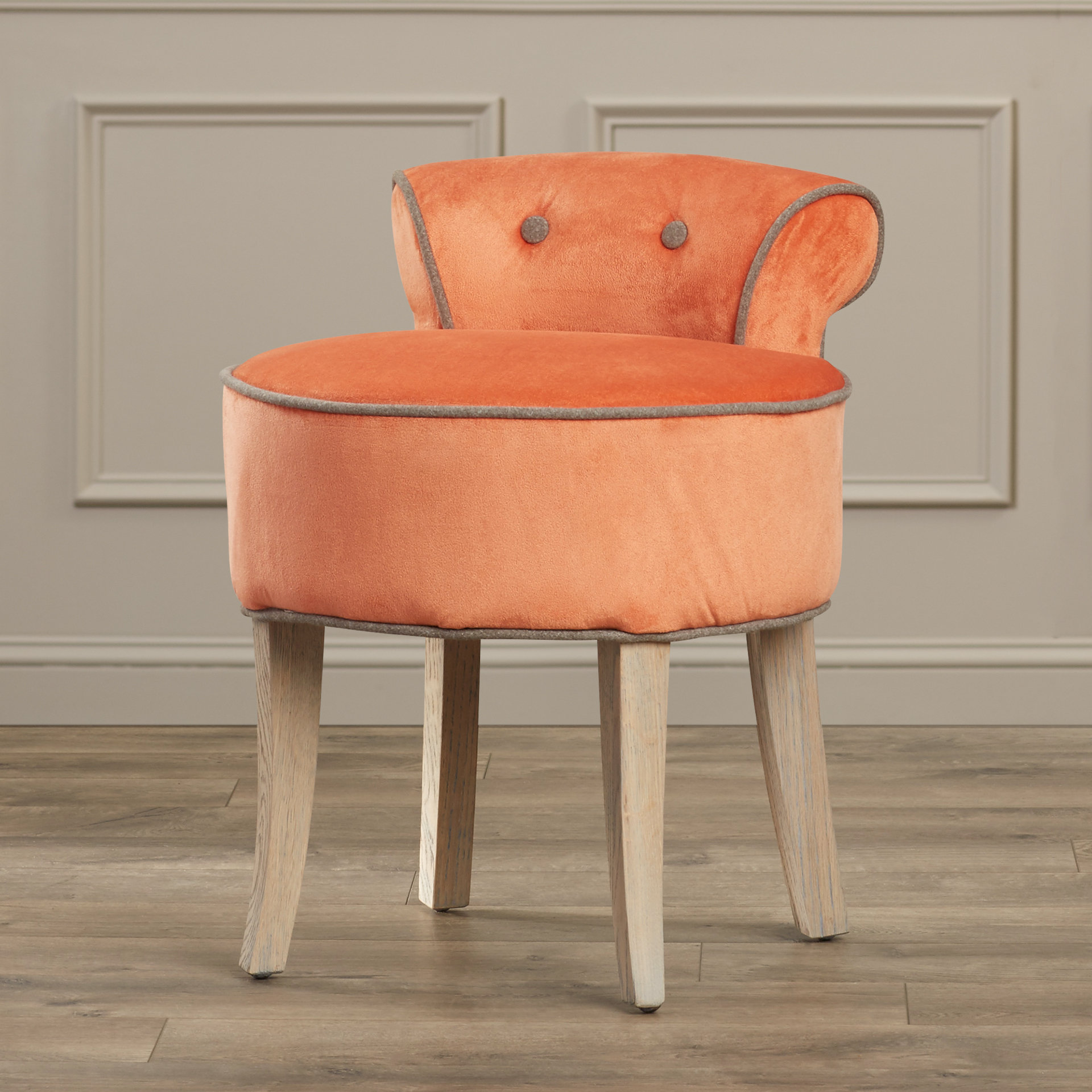 Alcott Hill® Vanity Solid Wood Vanity Stool & Reviews | Wayfair