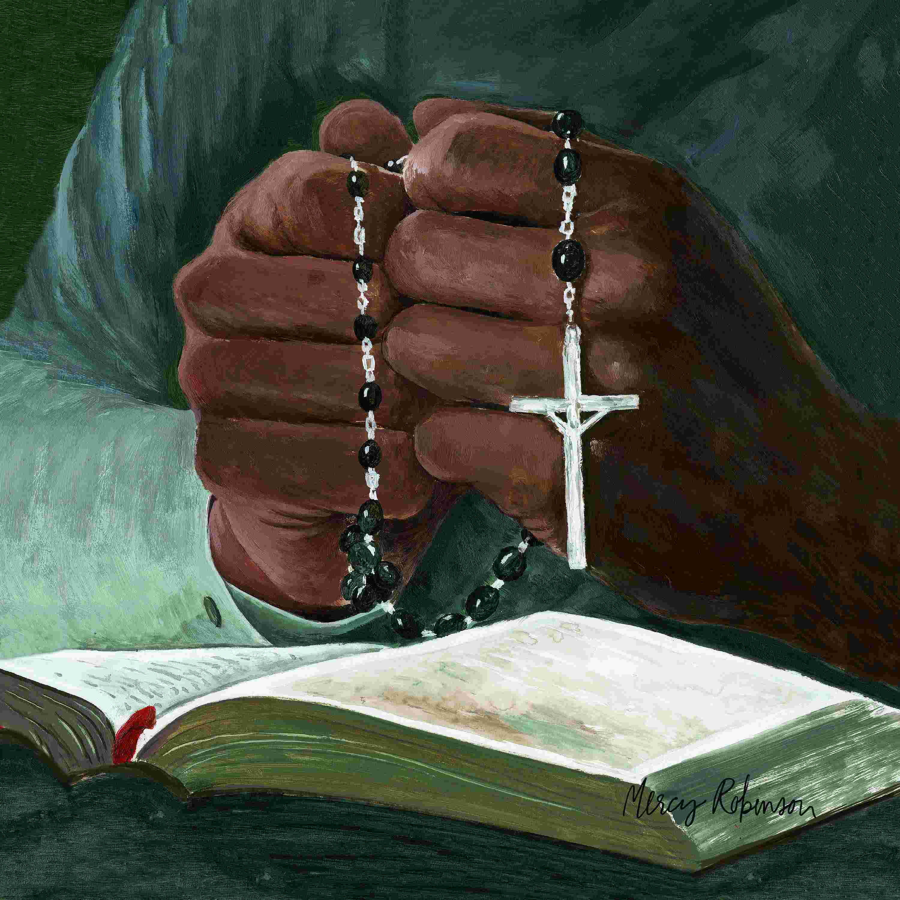 Trinx The Praying Hands Rosary | Wayfair