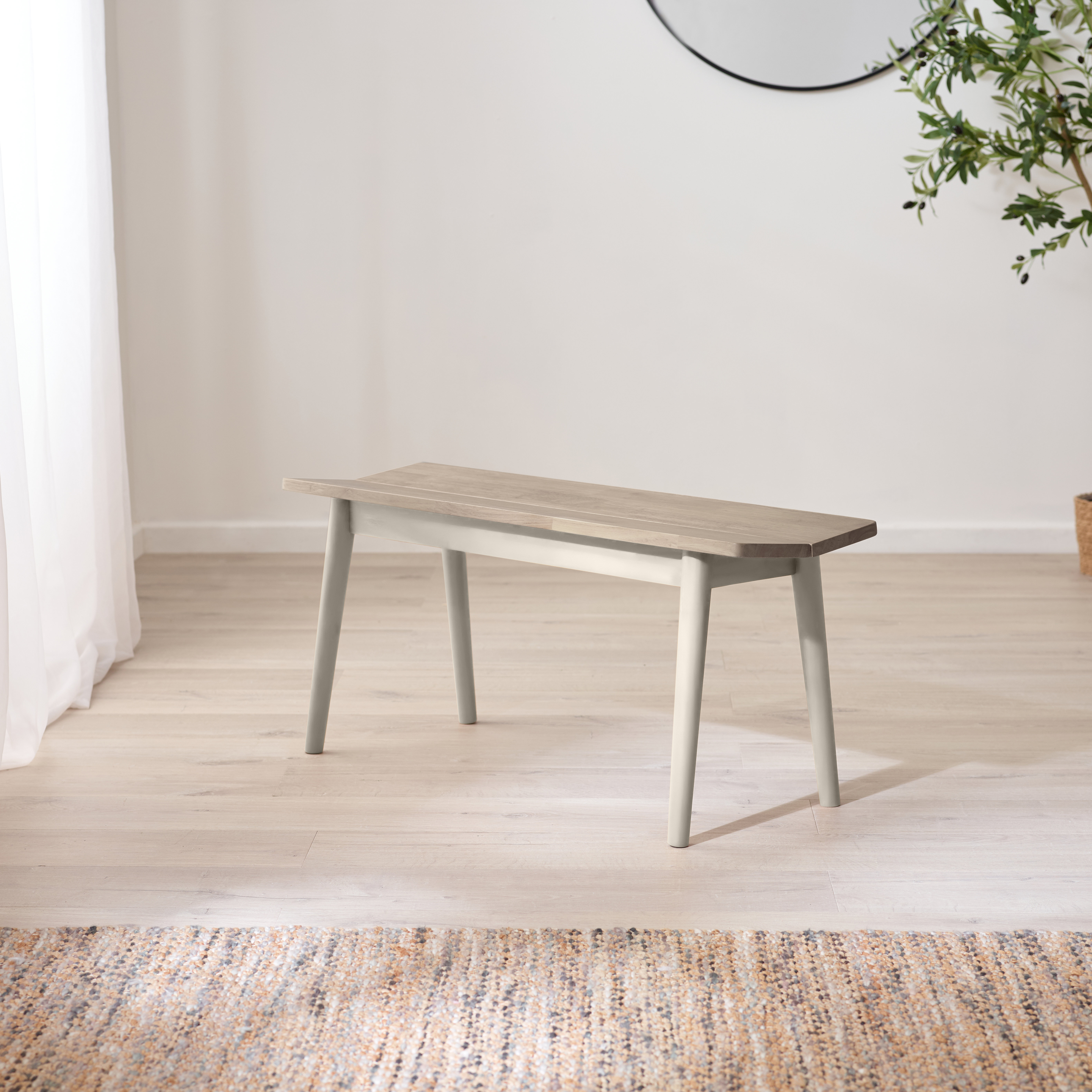 Monty Trading Ltd Drea Solid Wood Bench - Traditional Rustic Farmhouse ...