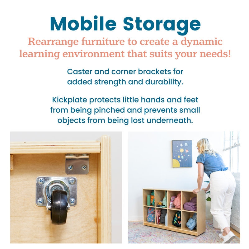 ECR4Kids 8-Compartment Mobile Backpack Storage Cabinet, Classroom ...