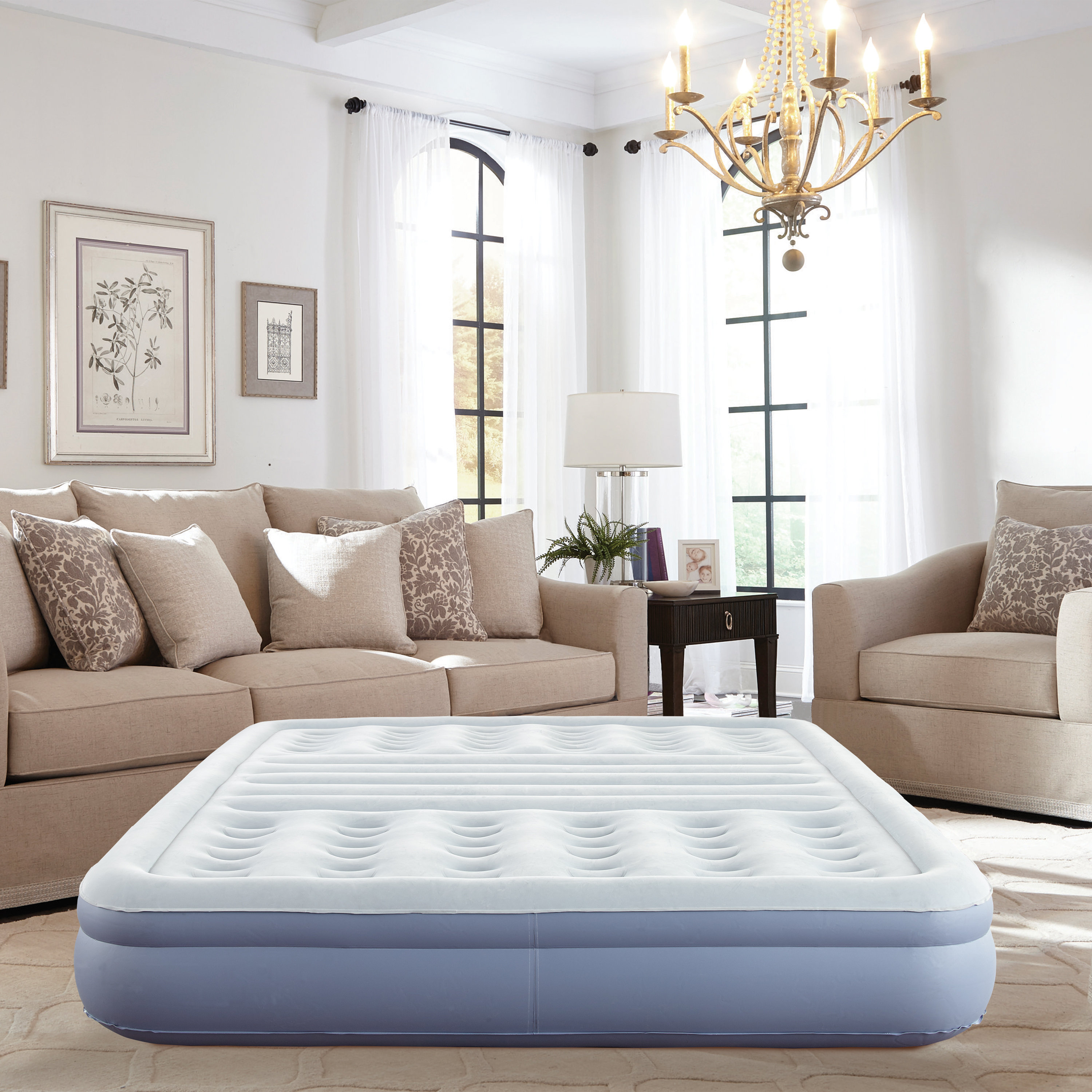 Beautyrest Lumbar Lift 12" Inflatable Air Mattress with Electric Pump ...