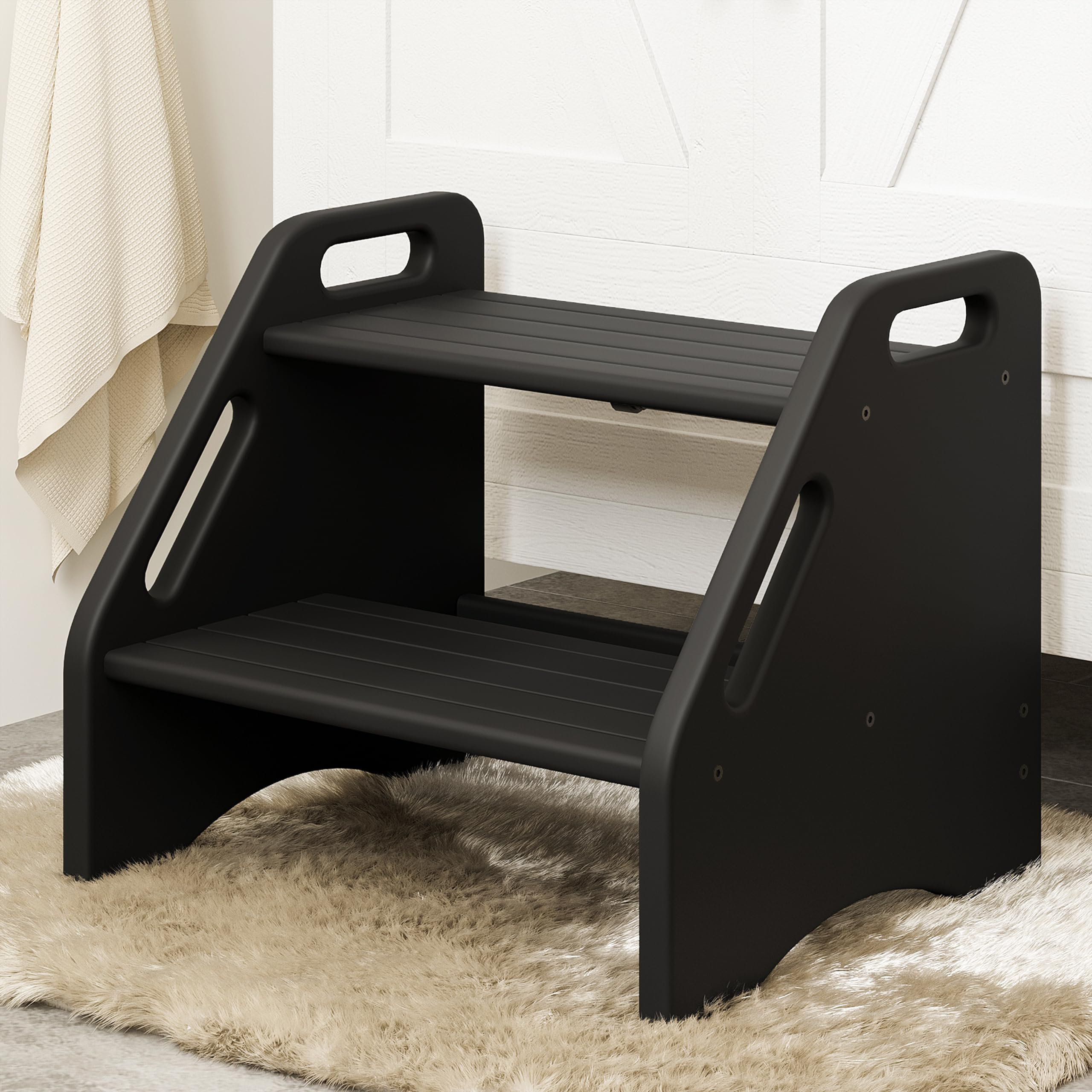 RELPOX Wooden Step Stool, Two Step Stools 300 lbs Capacity - Wayfair Canada