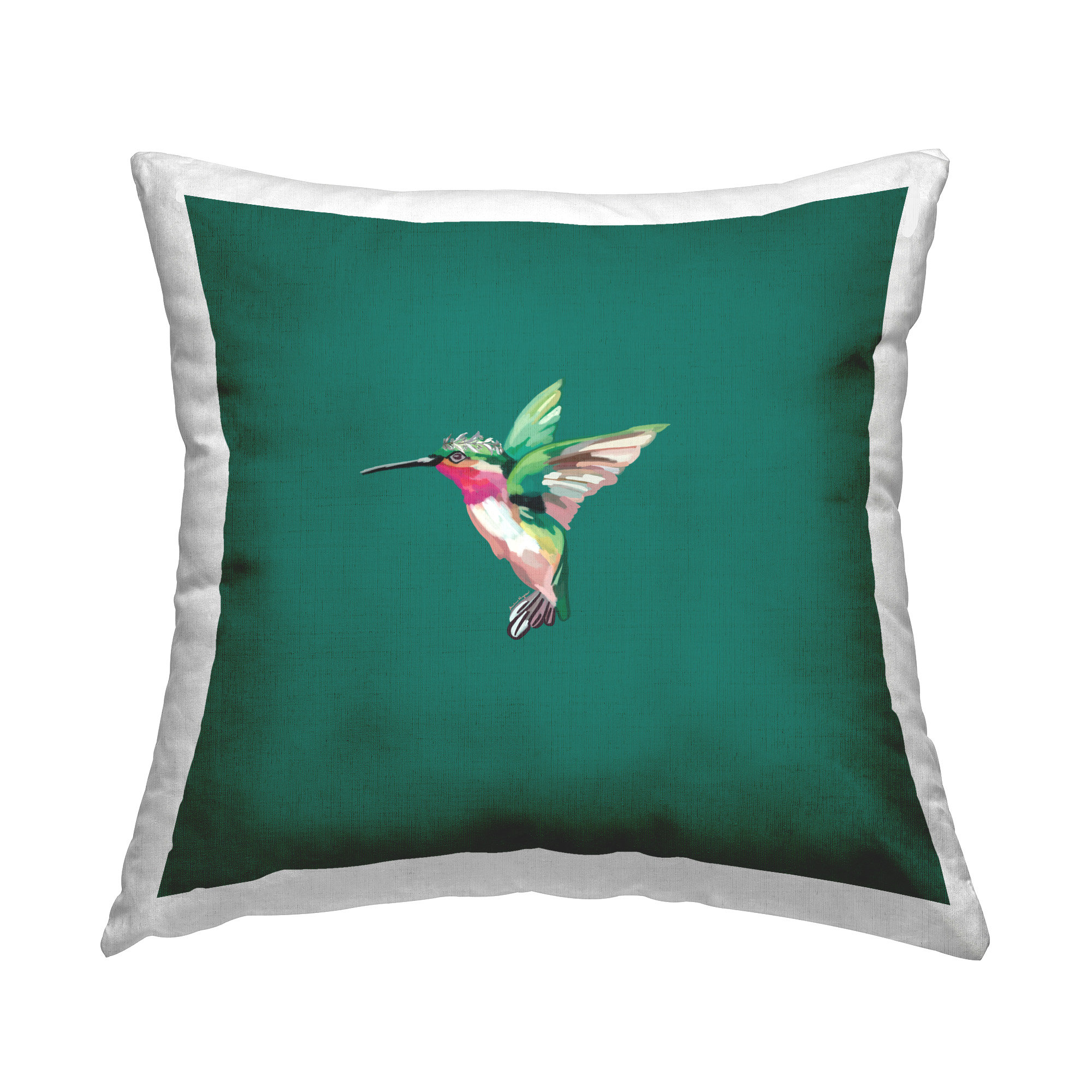 Stupell Industries Hummingbird Wearing Crown Decorative Printed Throw ...