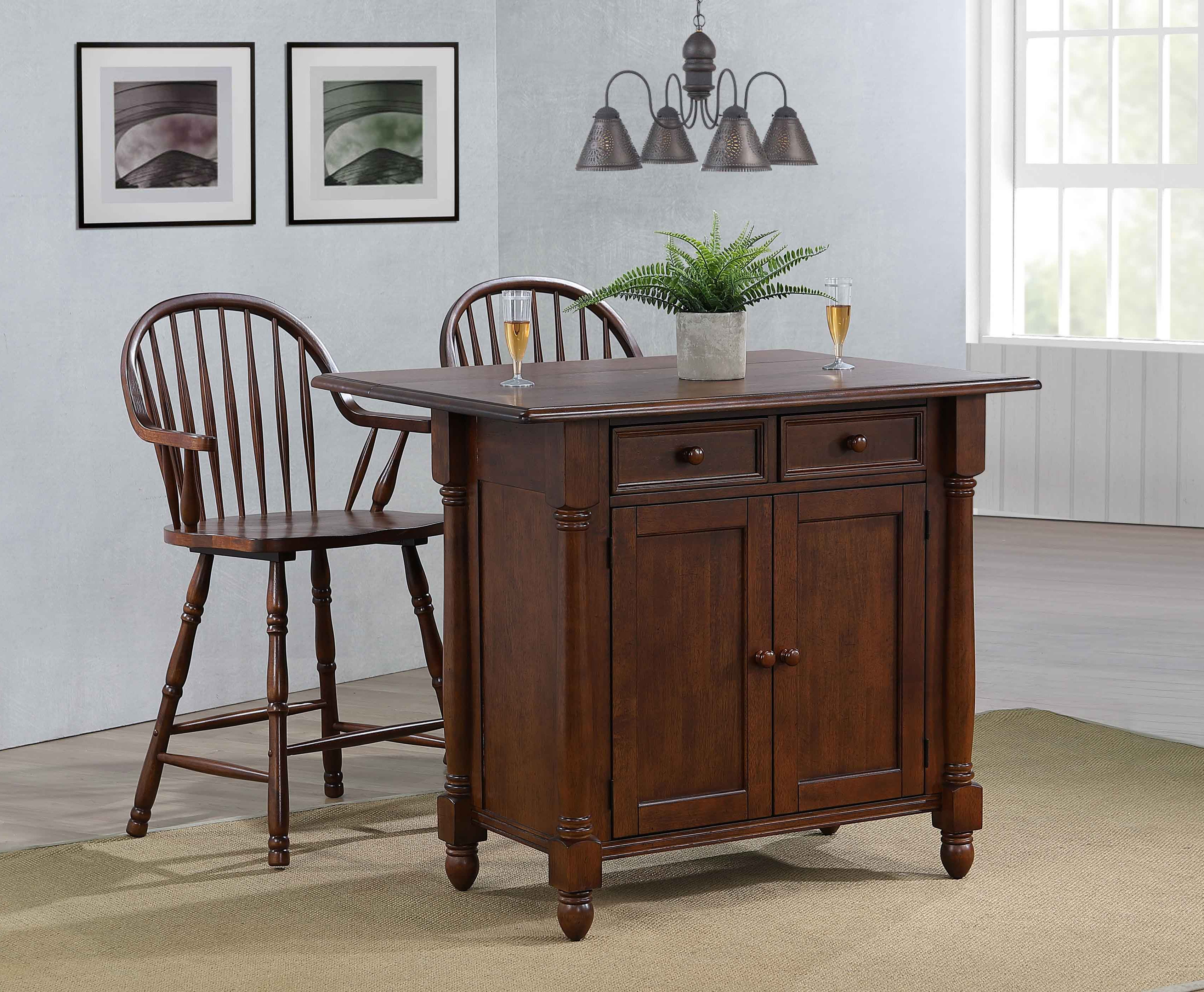 Canora Grey Chaggai Solid Wood Kitchen Island Set & Reviews | Wayfair