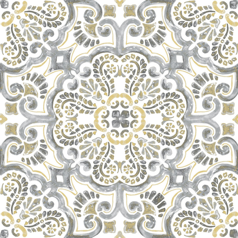 Symple Stuff 30.48 x 30.48 cm Cement Tile in Grey/Green 10 Per Pack ...