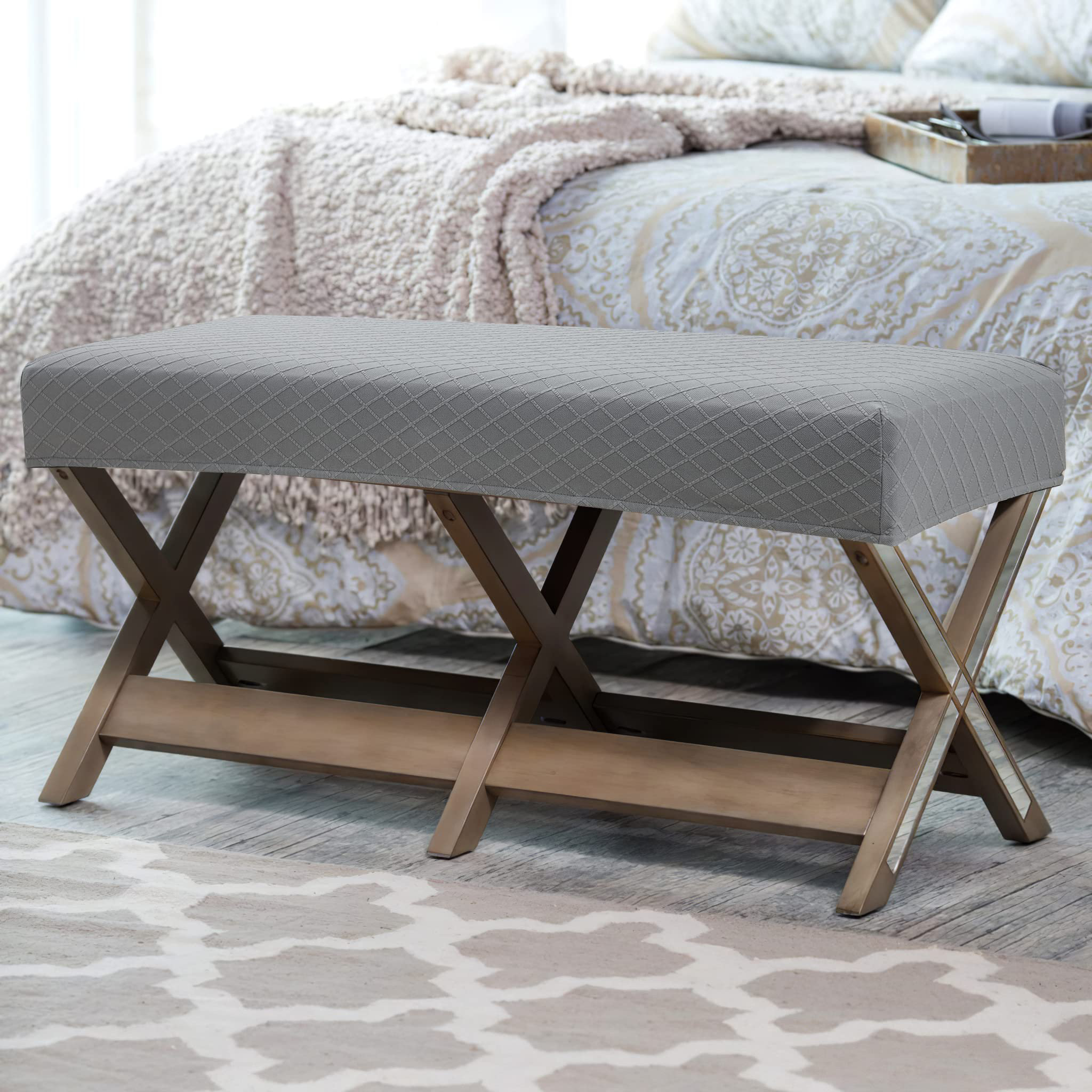 Corrigan Studio® Waterproof Dining Bench Cover, Removable Bench ...