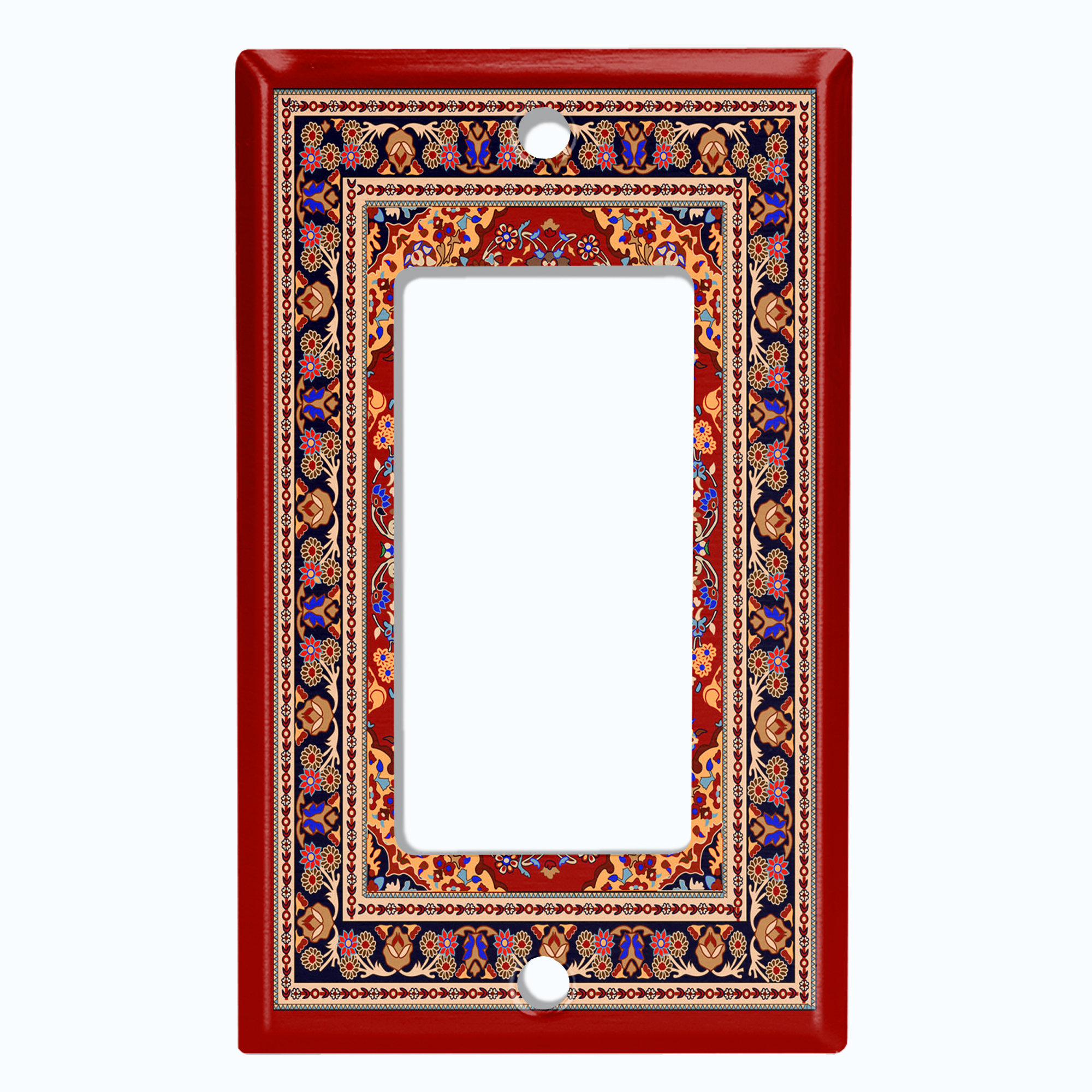 WorldAcc Bandana Paisley Rug Tile Pattern 1-Gang Rocker Wall Plate ...