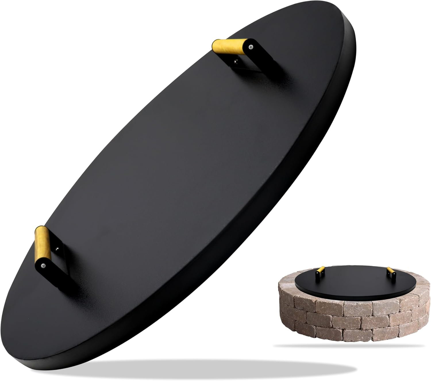 Arlmont & Co. Firepit Snuffer Lid 28" - 16 Gauge Carbon Steel Solid ...