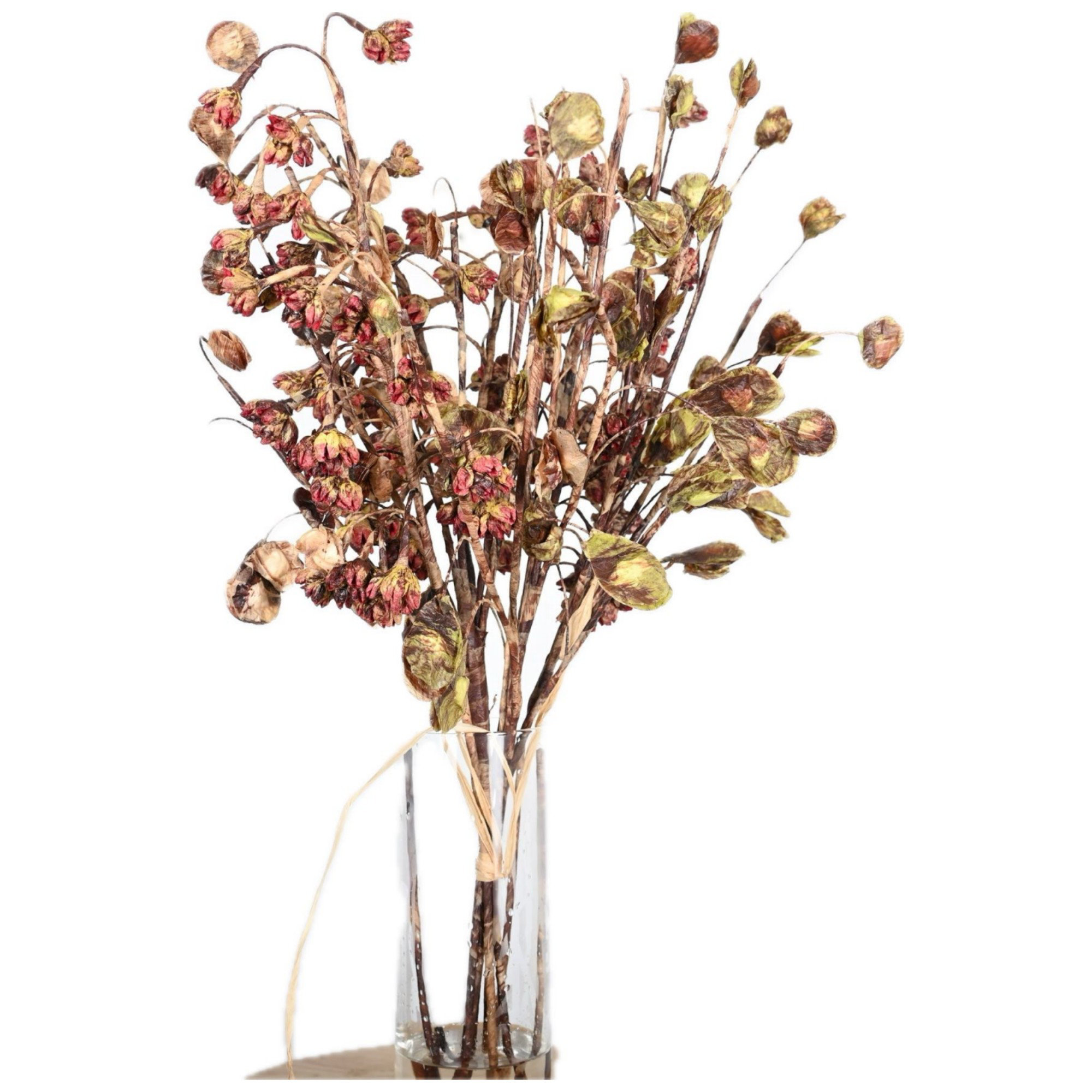 Primrue Farmhouse Artificial Floral Arrangement In Vase, Rustic Long ...