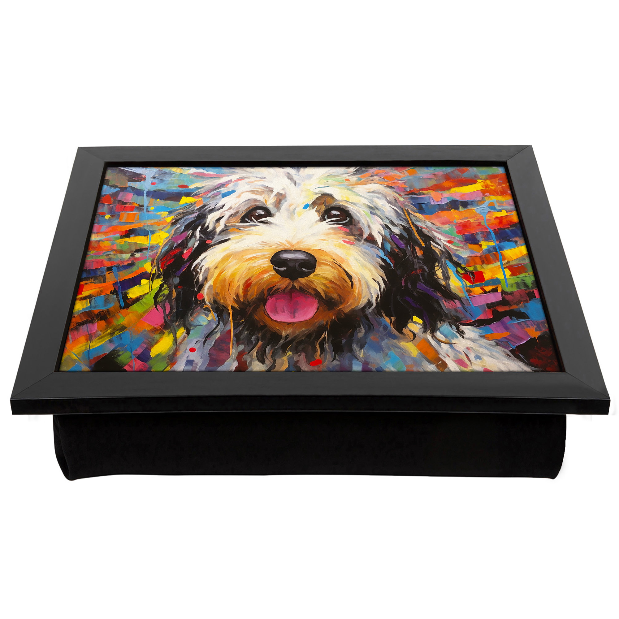 17 Stories Cockapoo Abstract Lap Tray with Cushion | Wayfair.co.uk