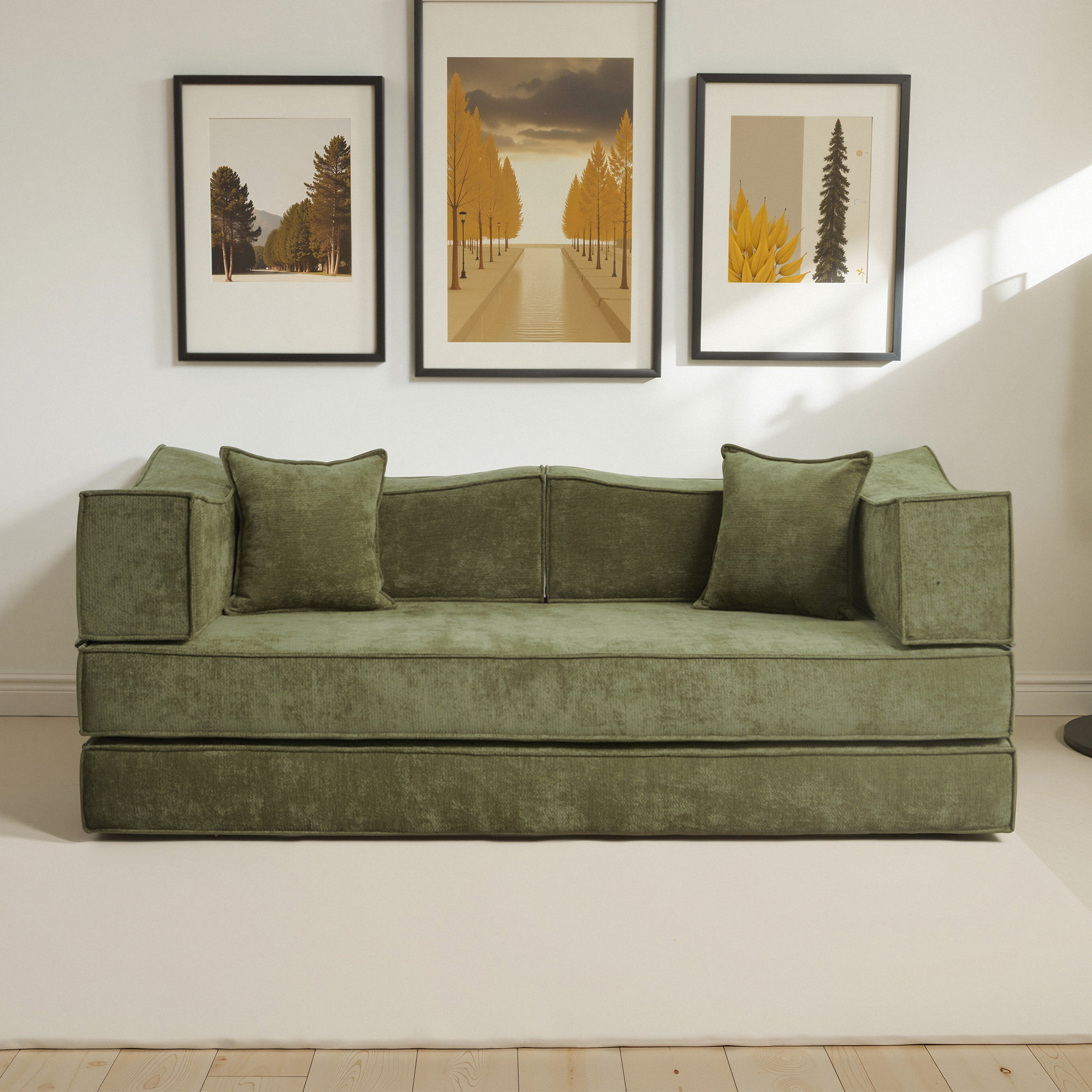 Dakota Fields 78.7”Convertible Sofa Bed Modular Floor Sofa Couch for ...