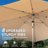 Arlmont & Co. 9FT Patio Umbrella with Push Button Tilt, Crank, UV ...