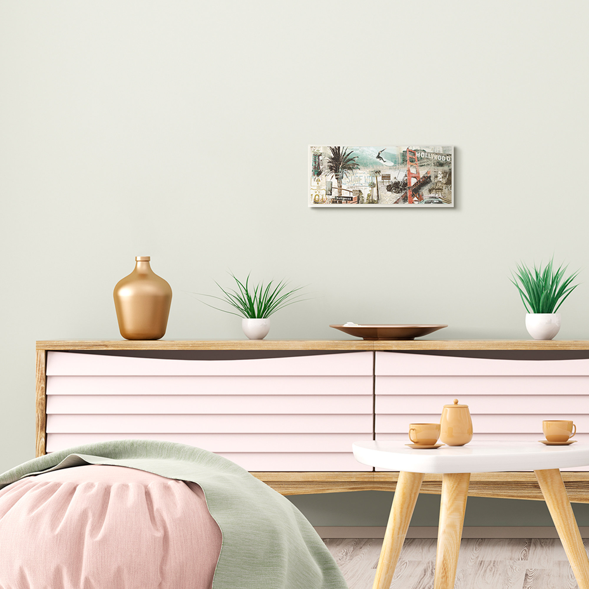 Ebern Designs Vintage California Collage Urban City Landmarks - Wayfair ...