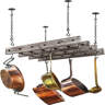 Gracie Oaks Ceiling Mounted Wooden Hanging Pot Rack & Reviews | Wayfair