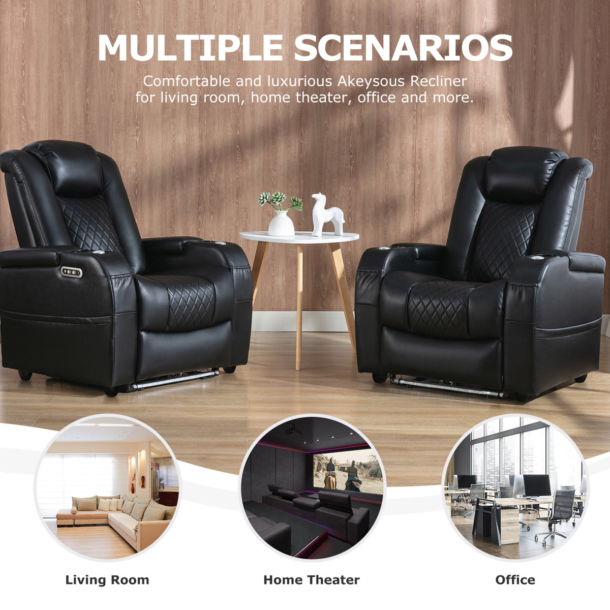 Ailispato Home Theater Seating Seats, Game Movie Theater Chairs Theater ...