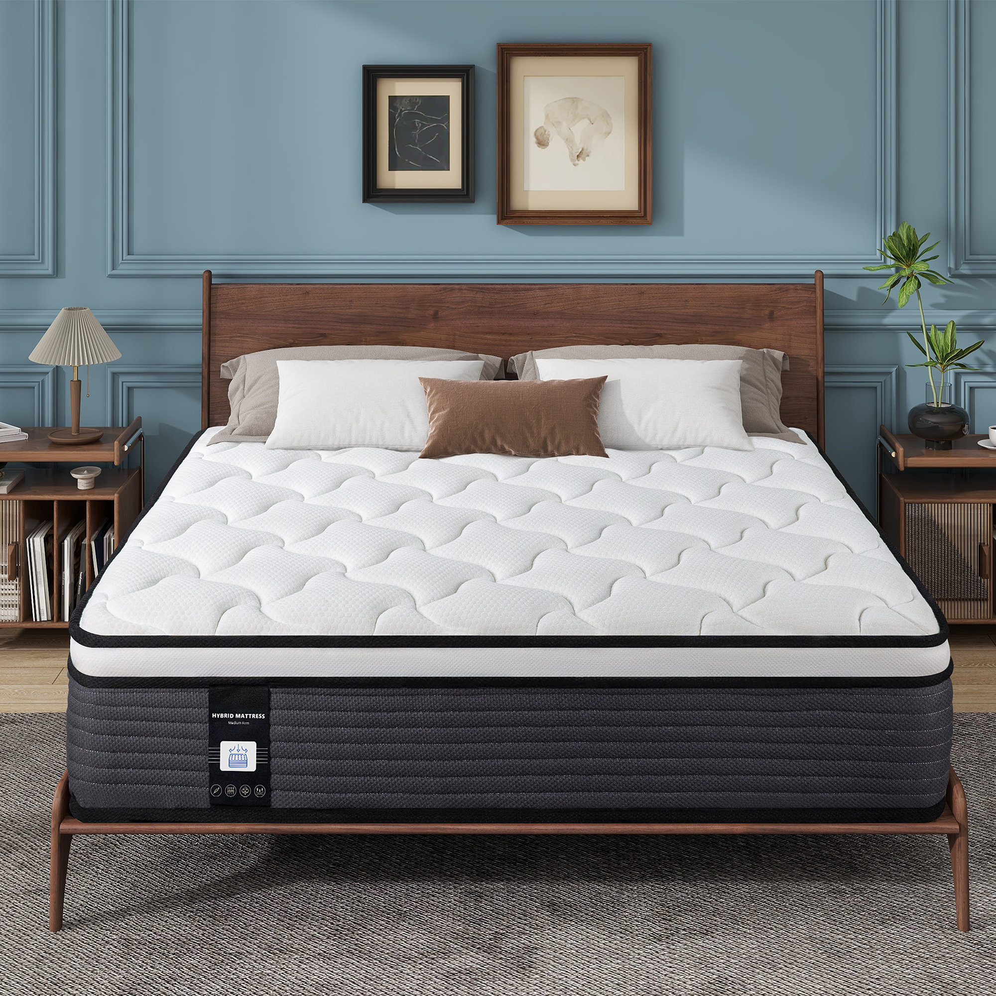 Alwyn Home Matelas hybride et en mousse de refroidissement Langione et ...