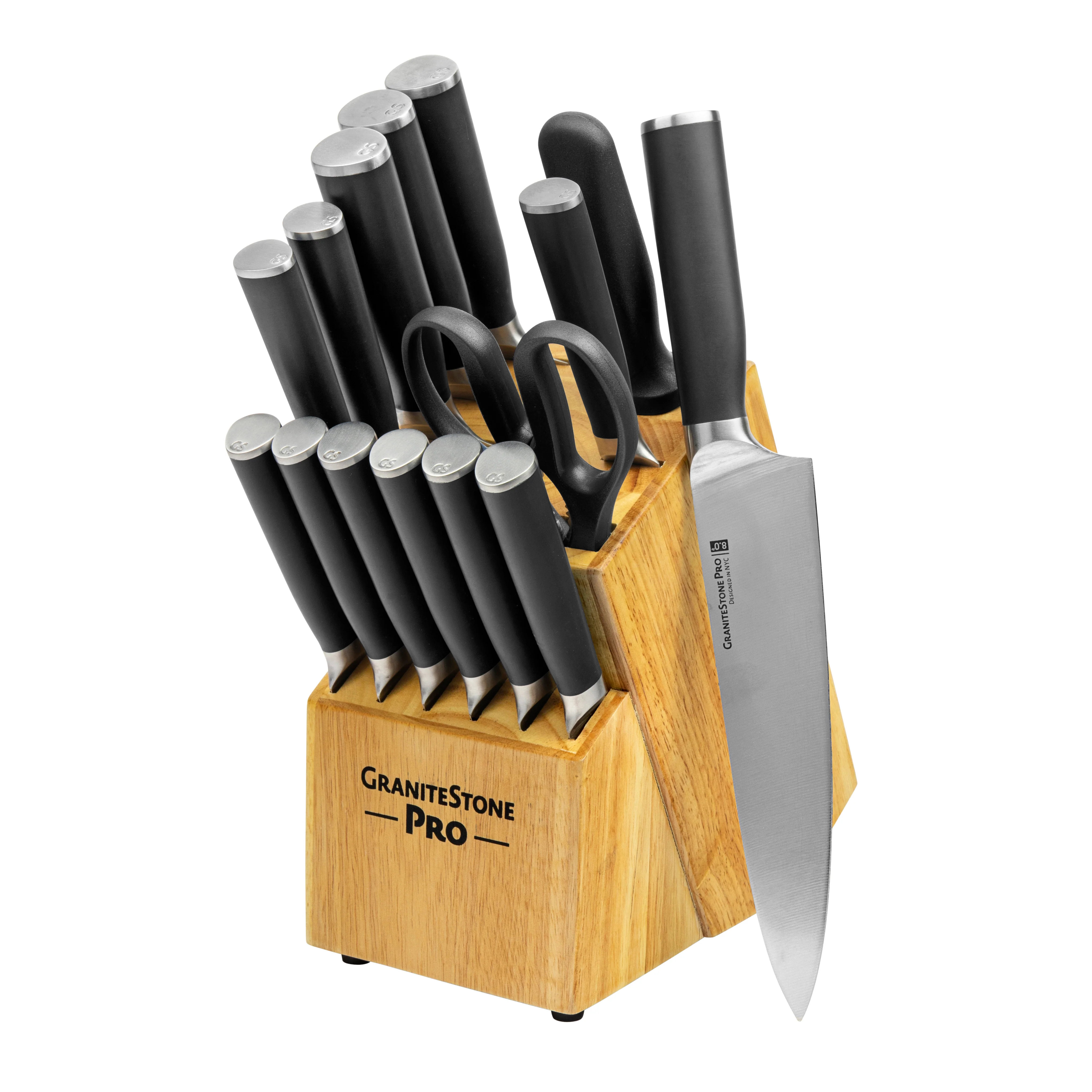 Granitestone Pro Nutriblade 14 Piece Stainless Steel Black Knife Set ...