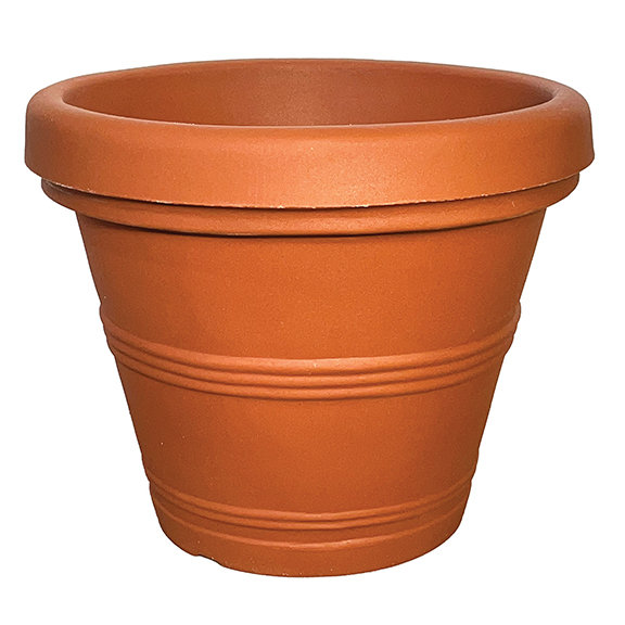 Mad Mats Aspen & Fig Round Rolled Rim Terracotta 16" Plant Pot, Durable ...