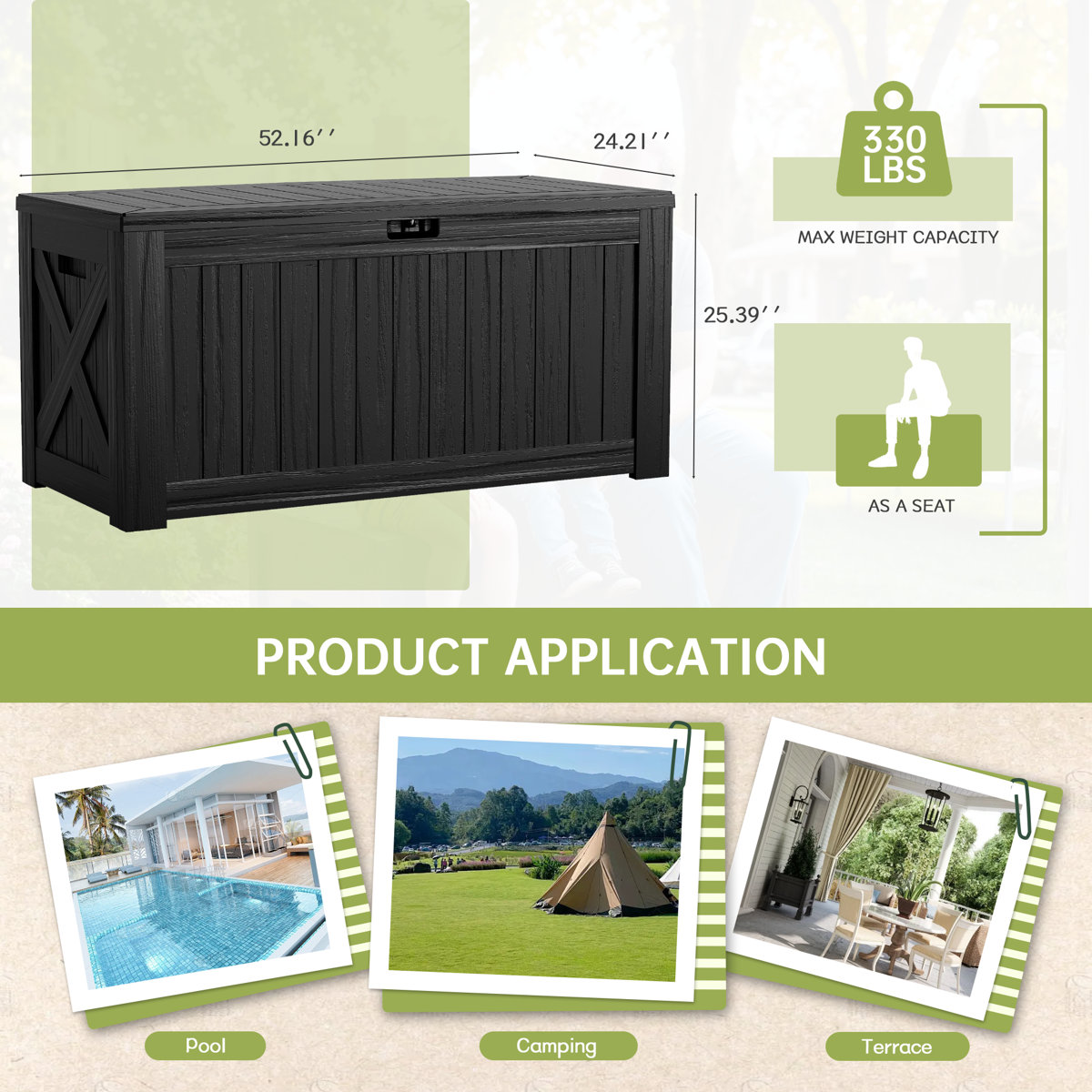 Furmax 120 Gallons Water Resistant Plastic Lockable Deck Storage Box ...