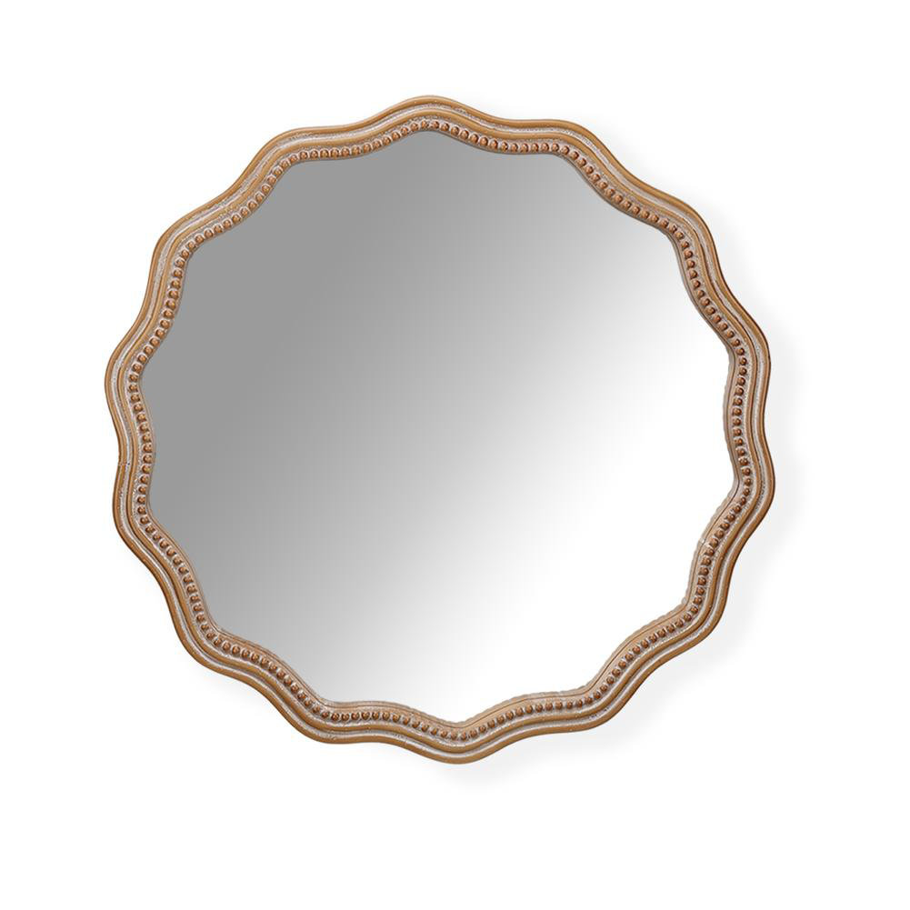 Ivy Bronx Wavy Wood Wall Mirror | Wayfair