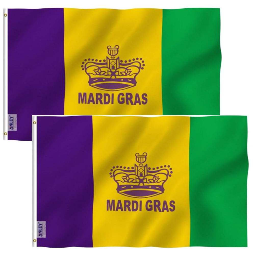 Mercer41 Fly Breeze 3x5 Foot Mardi Gras Flag Happy Carnival Decoration ...