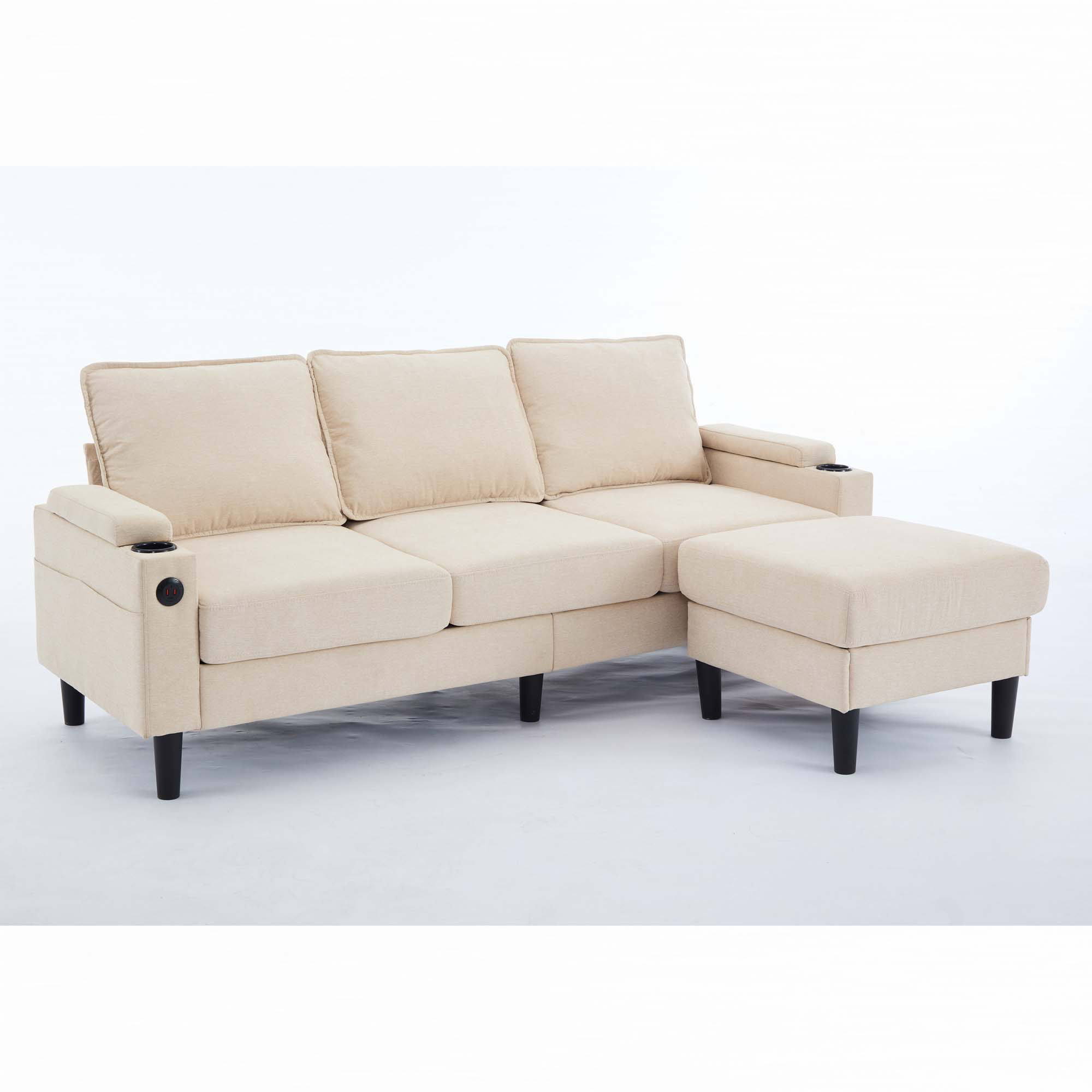 Ebern Designs 3 - Piece Modular L-Shaped Sofa With Removable Storage ...