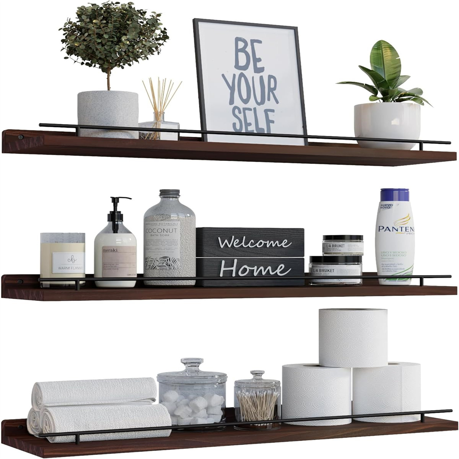 Latitude Run® Breniya 3 Piece Solid Wood Floating Shelf | Wayfair