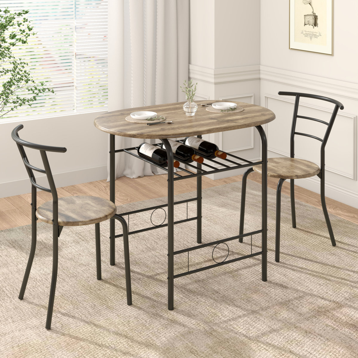 17 Stories 3 - Piece Dining Set For 2 Person, Kitchen Table And Chair ...