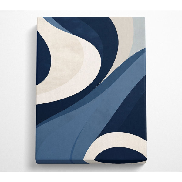 Metro Lane Swirls Of Blue - Wrapped Canvas Print | Wayfair.co.uk