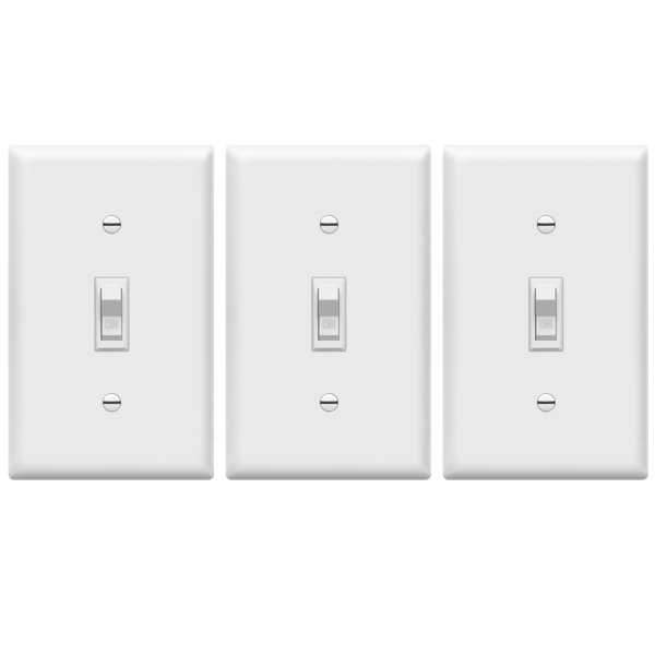 Enerlites 15 Tamper Resistant Single Pole Toggle Light Switch | Wayfair