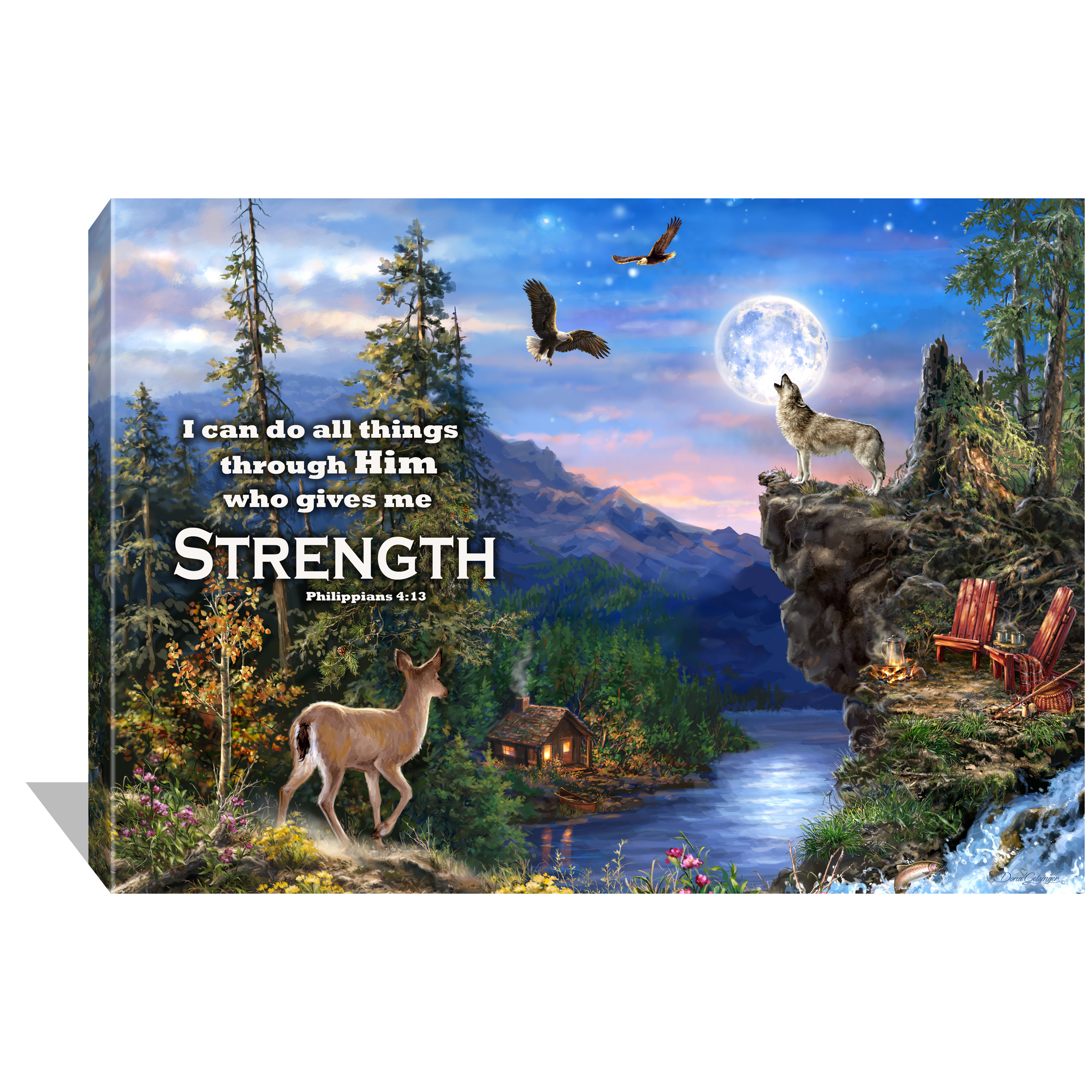 Loon Peak® Welcome To the Woods with Scripture Canvas Wall Art | Wayfair