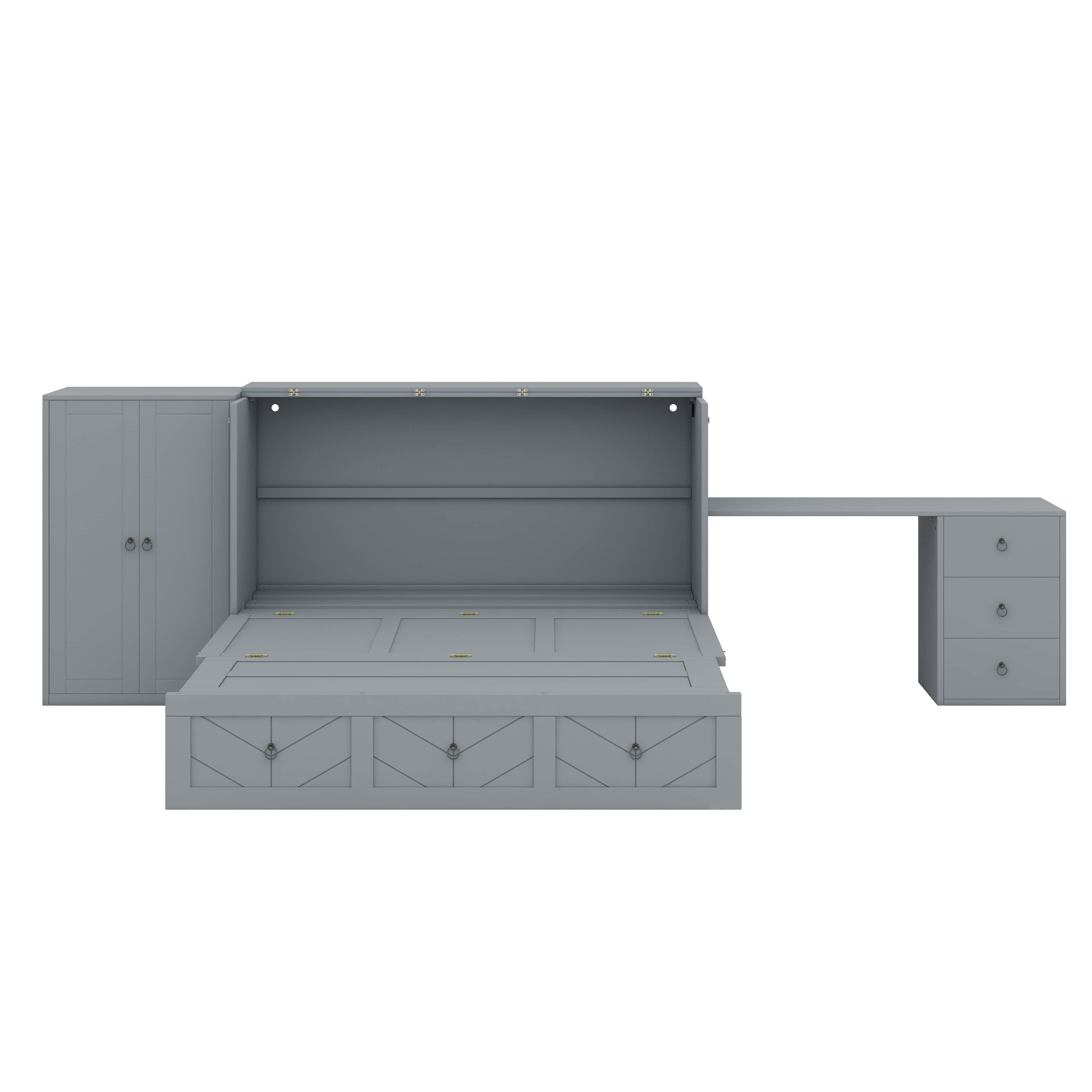 Red Barrel Studio® Queen-Sized Murphy Bed With Built-In USB Port And ...