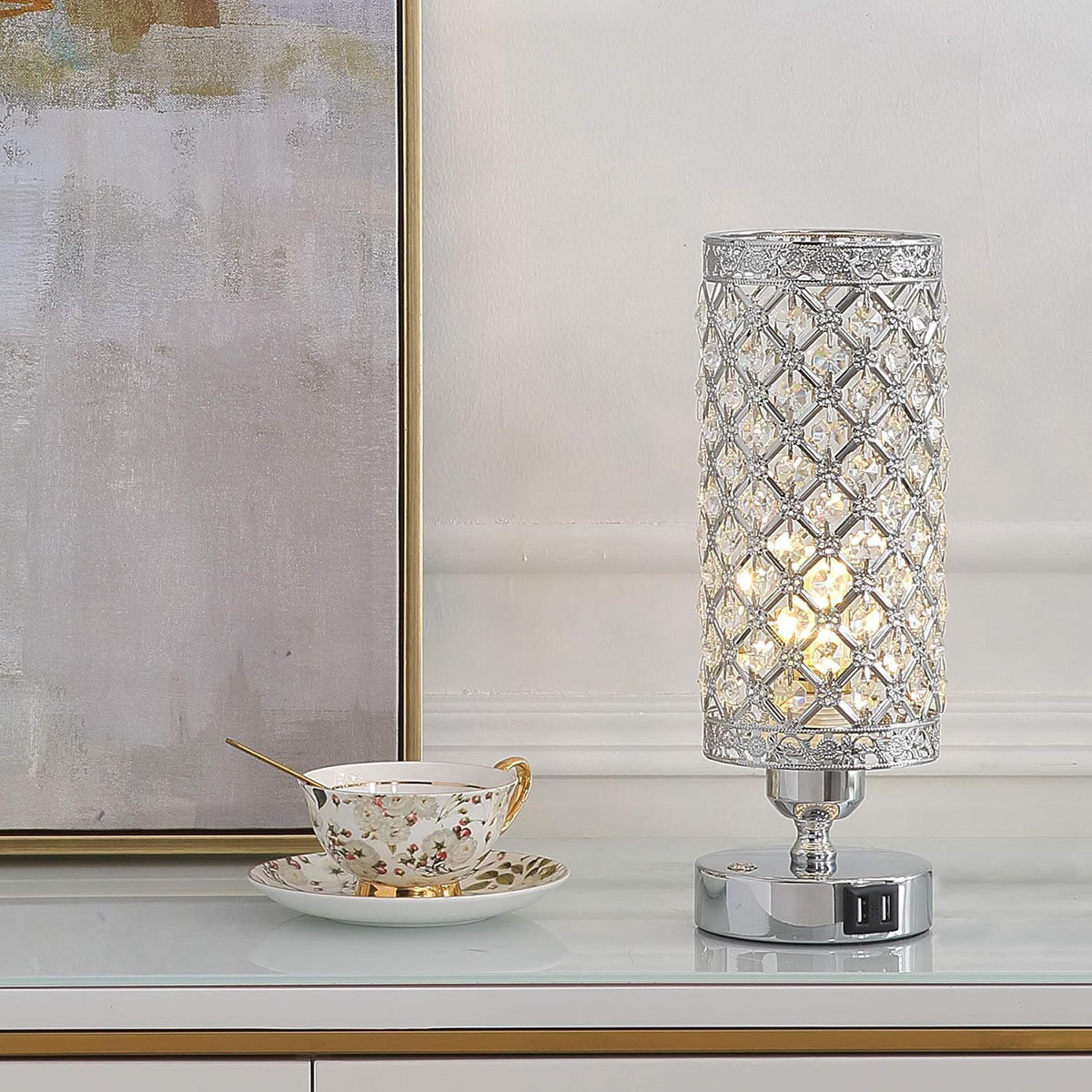 House of Hampton® table lamp With Crystals | Wayfair