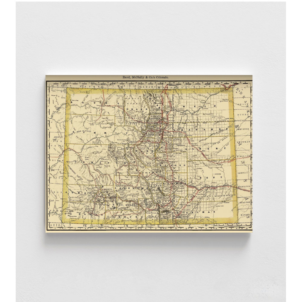 WeFrameArt Framed Colorado Map Print, Geographic Wall Decor, Map Wall ...