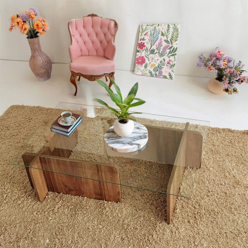 Latitude Run® Luton Frame Coffee Table with Storage | Wayfair