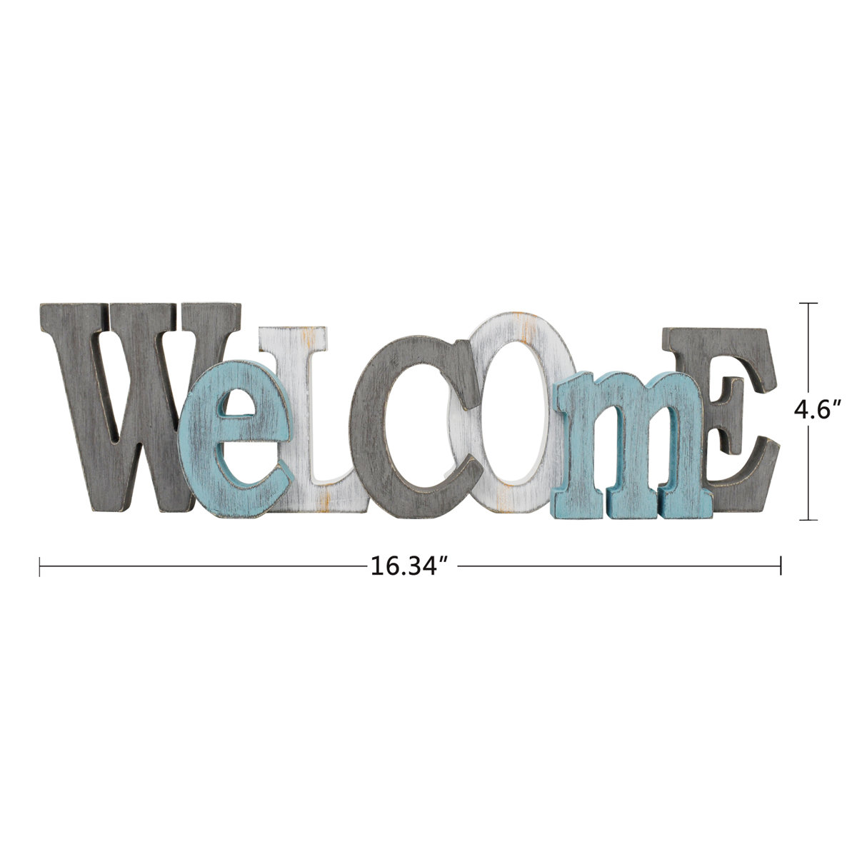 Gracie Oaks Rustic Wood Welcome Letters Sign Cutout Welcome Word Free ...