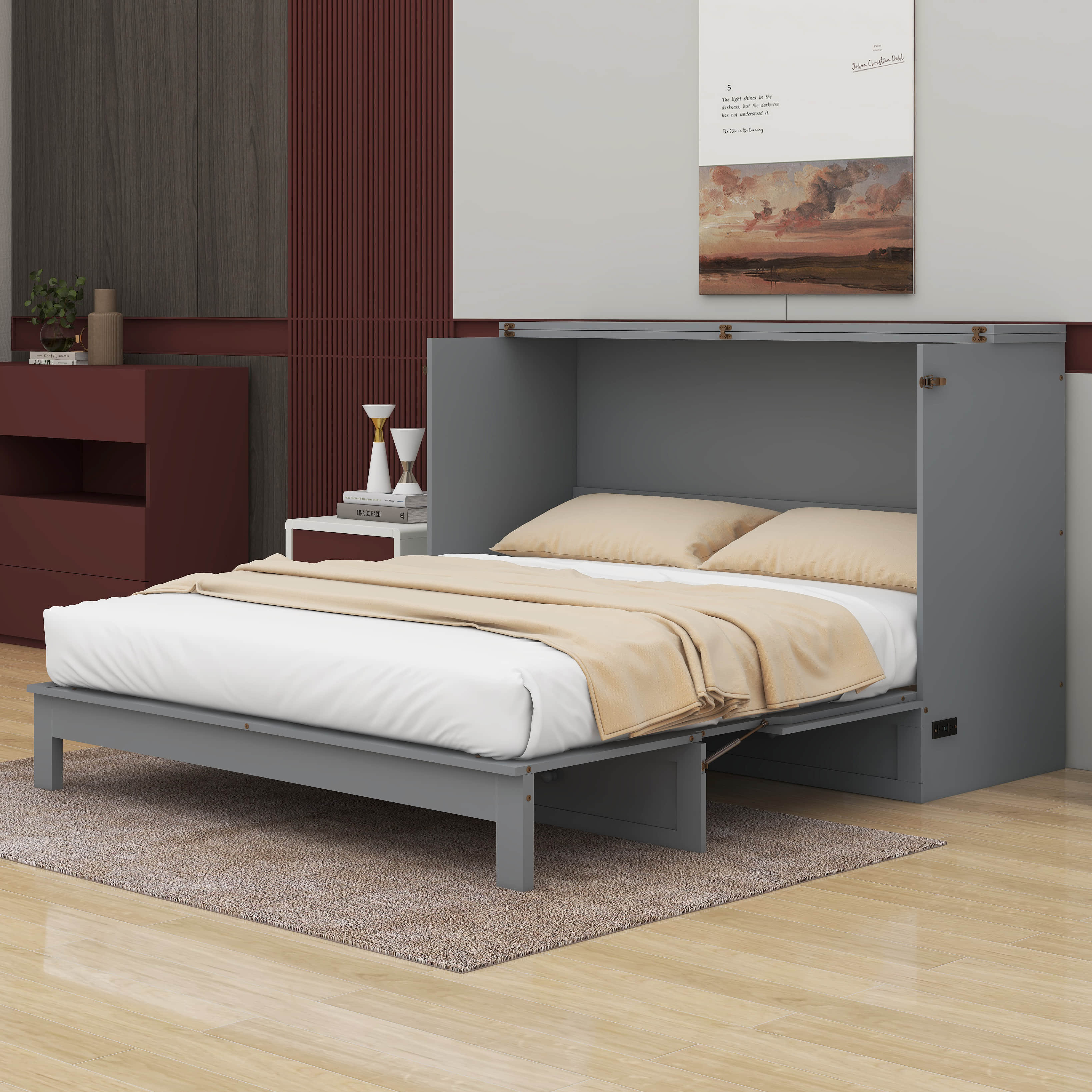 Latitude Run® Abdulraheem Murphy Bed With Large Drawers | Wayfair