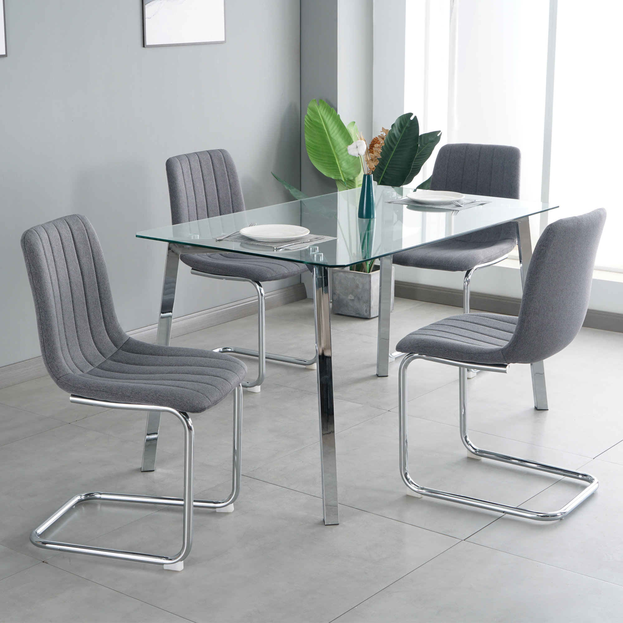 Brayden Studio® Modern simple dining chair (set of 4) | Wayfair