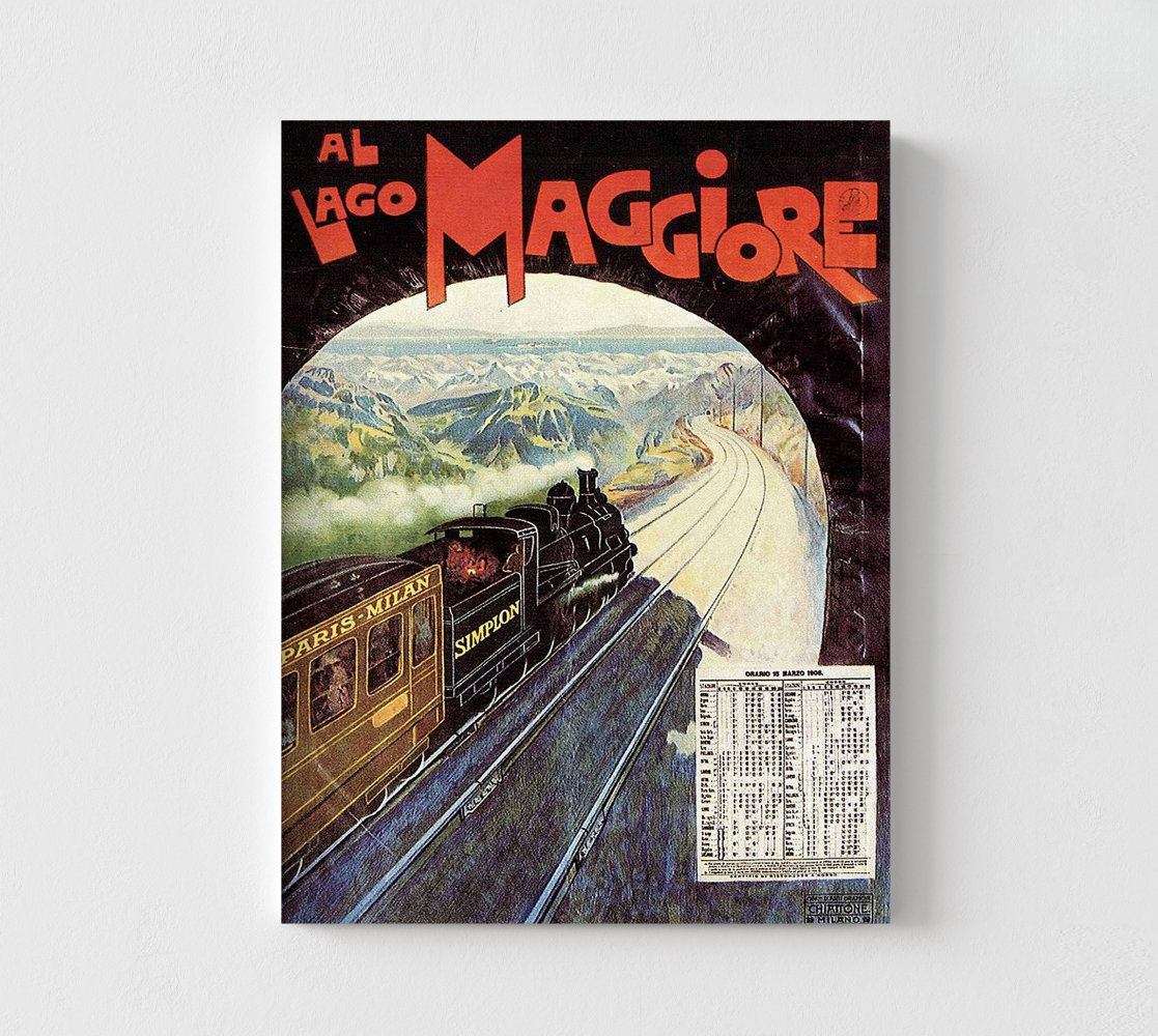 WeFrameArt Train Travel Vintage Poster, Railroad Wall Art, European ...
