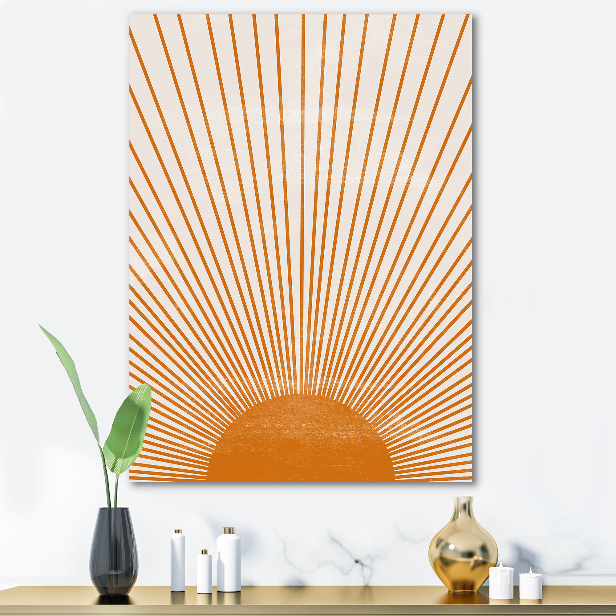 East Urban Home " Orange Sun Print III " on Canvas & Reviews | Wayfair